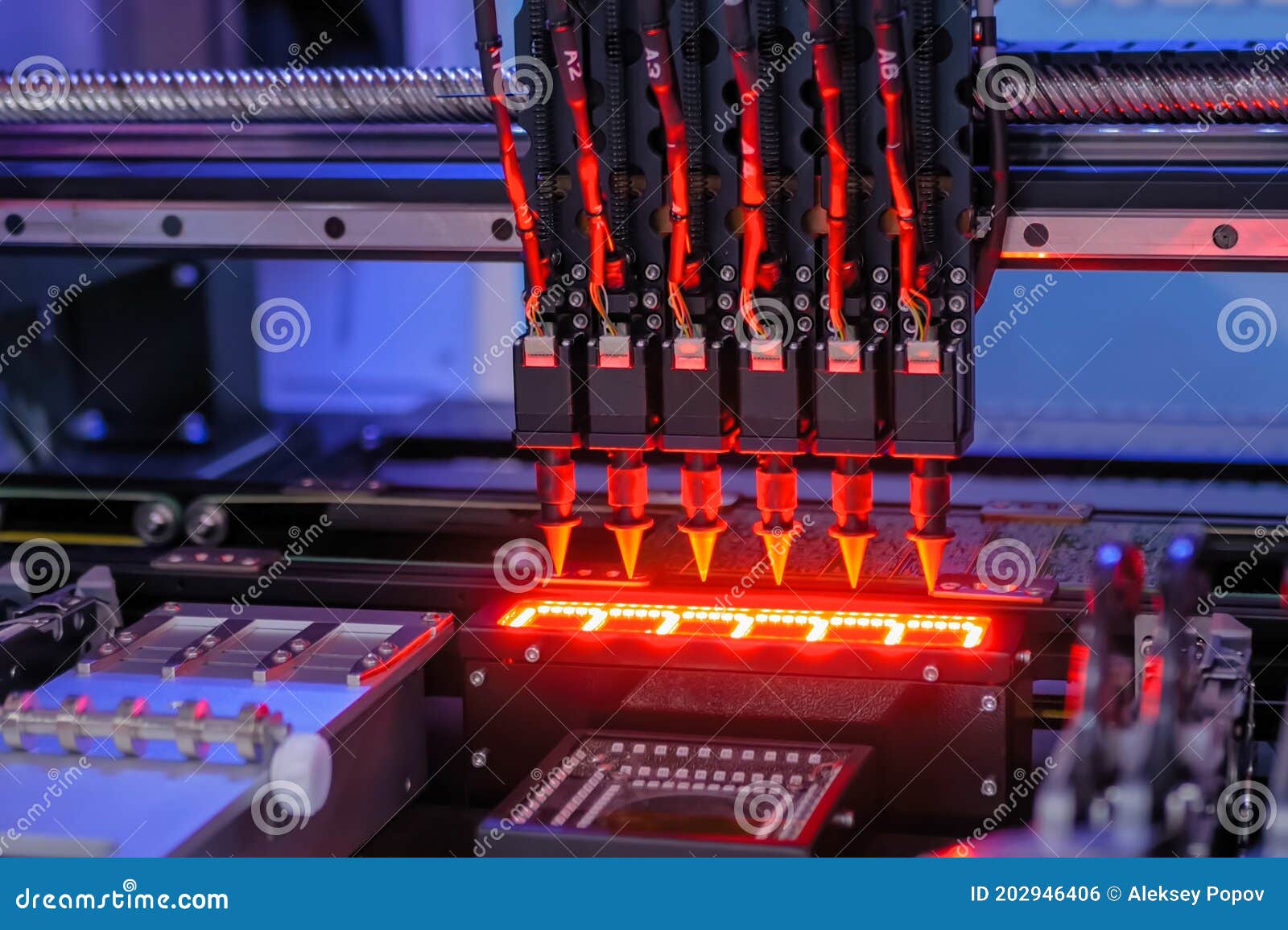 Automatic SMD Pick and Place Machine Assembling Computer Circuit Board ...
