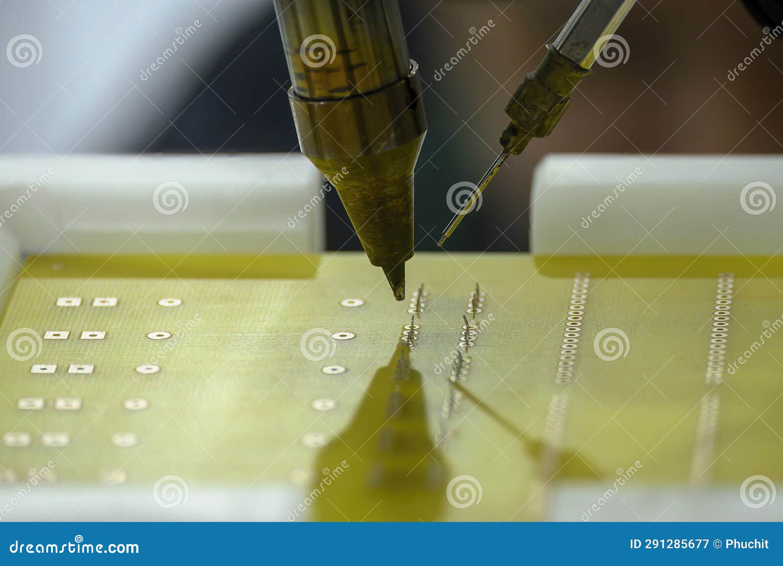 The Automatic Soldering Machine Operation with PCB Board Stock Image ...