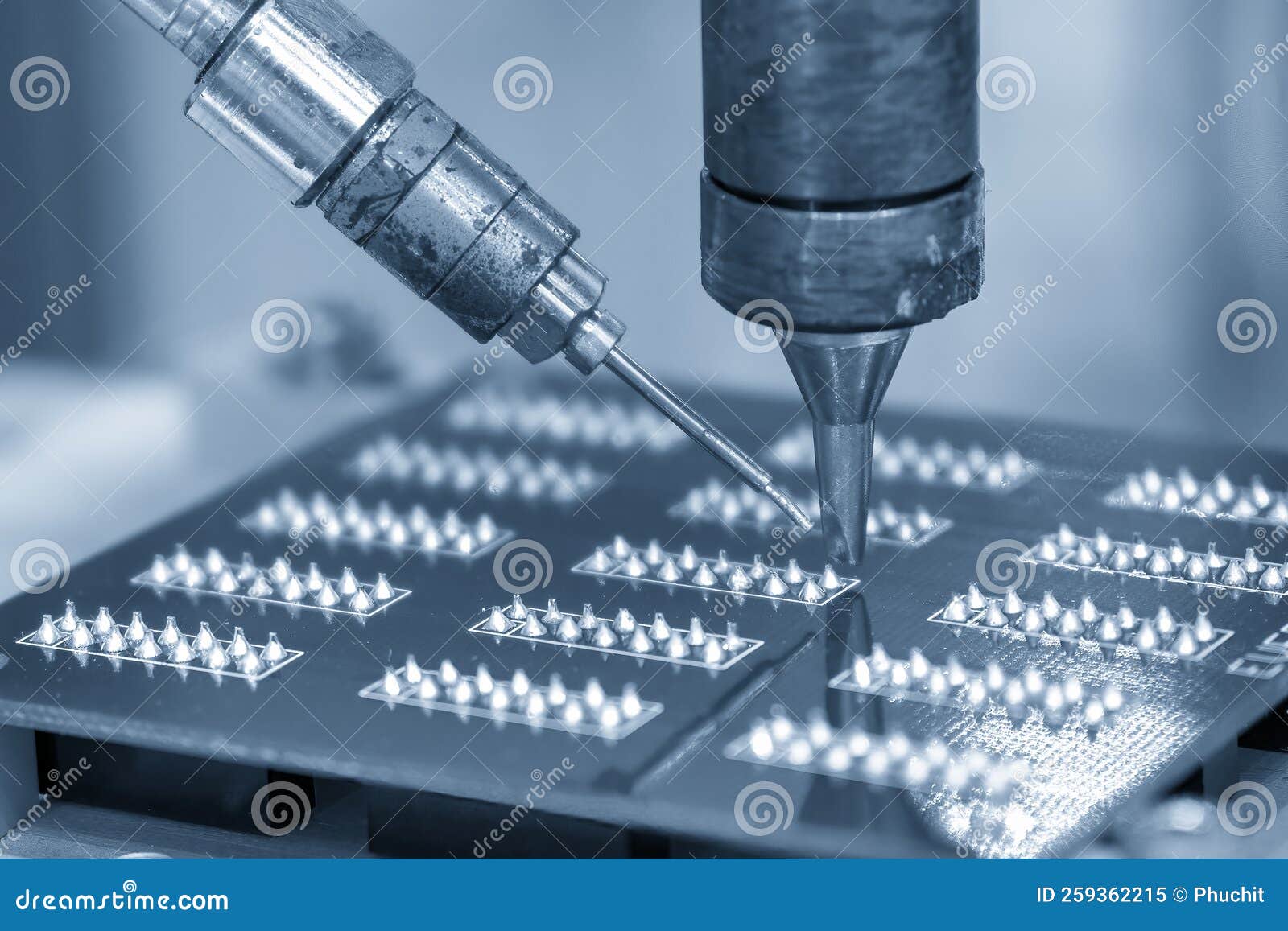 The Automatic Soldering Machine Operation with PCB Board Stock Image ...