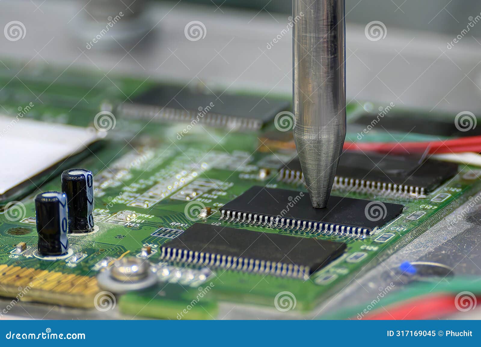 The Automatic Soldering Machine Operation with PCB Board Stock Image ...