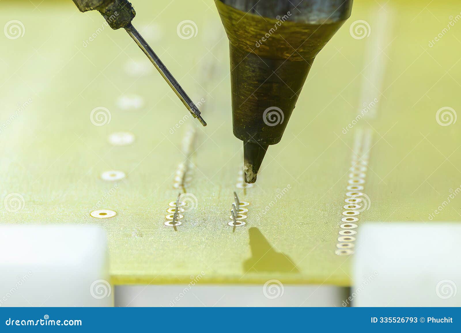 The Automatic Soldering Machine Operation with PCB Board Stock Image ...