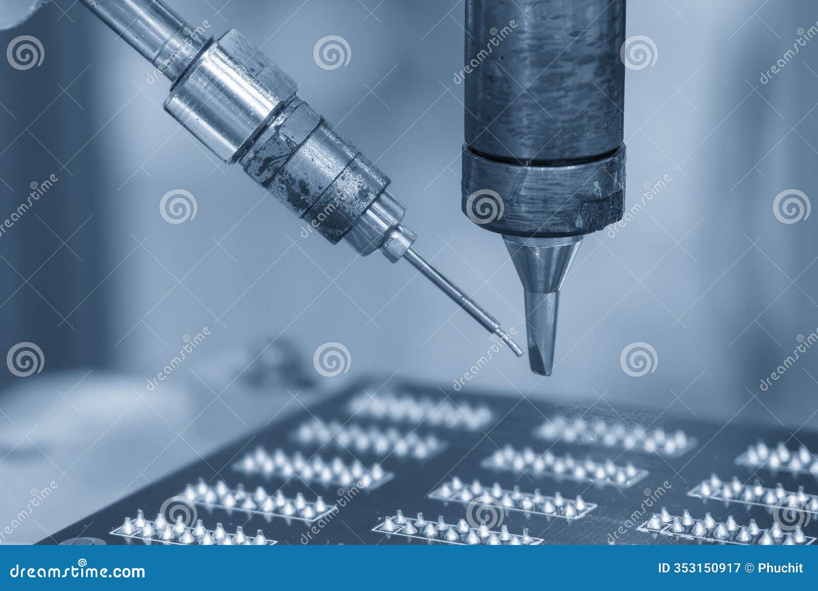 The Automatic Soldering Machine Operation with PCB Board Stock Image ...