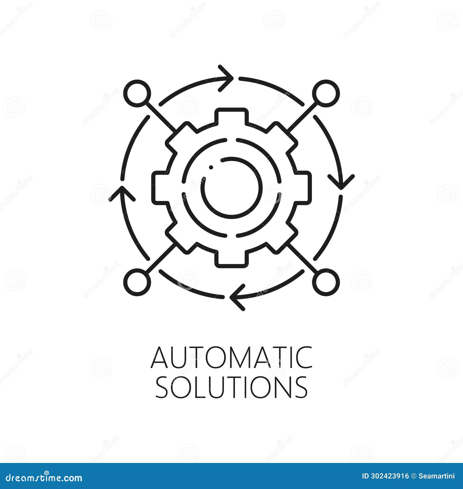 Automatic Solutions, Machine Learning AI Line Icon Stock Vector - Illustration of digital ...