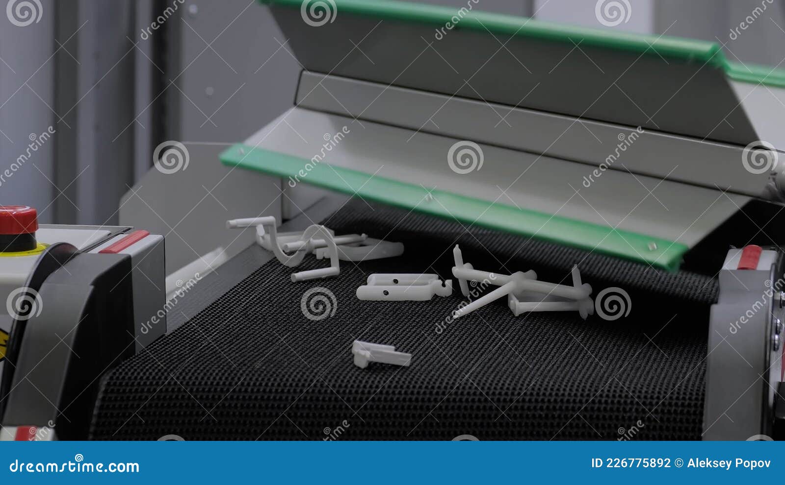 Automatic Sorting Conveyor System - Moving Plastic Details on Conveyor ...