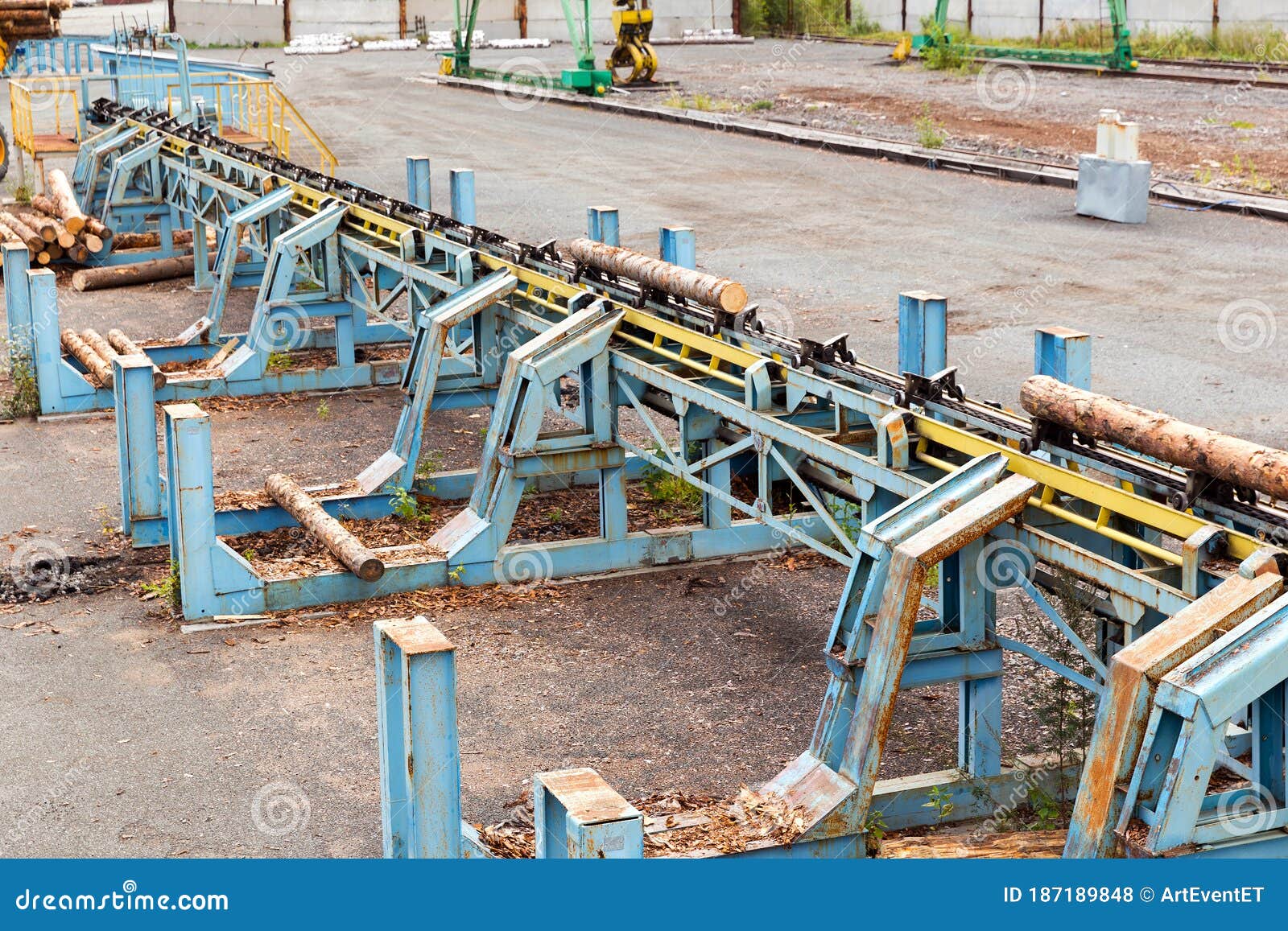 Automatic Sorting Logs Diameter at the Sawmill Stock Photo - Image of ...
