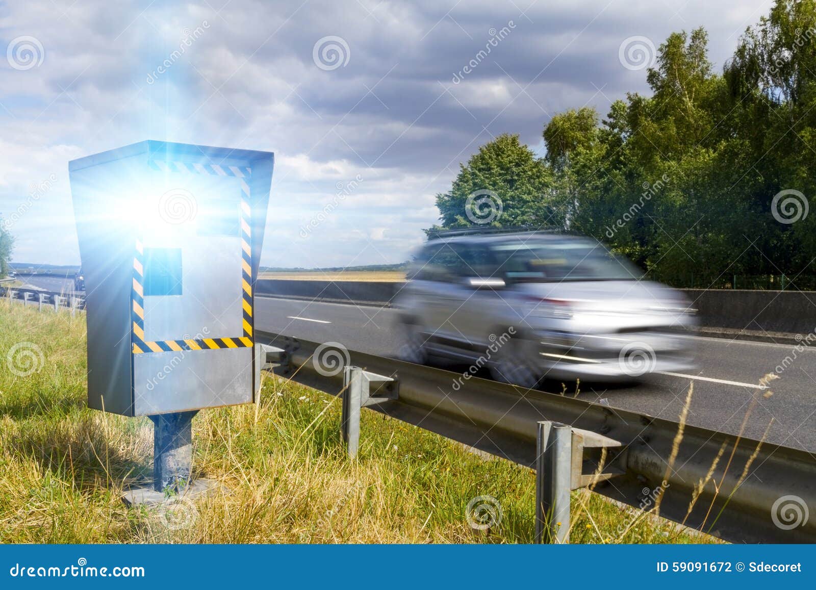 Automatic speed camera stock illustration. Illustration of security ...