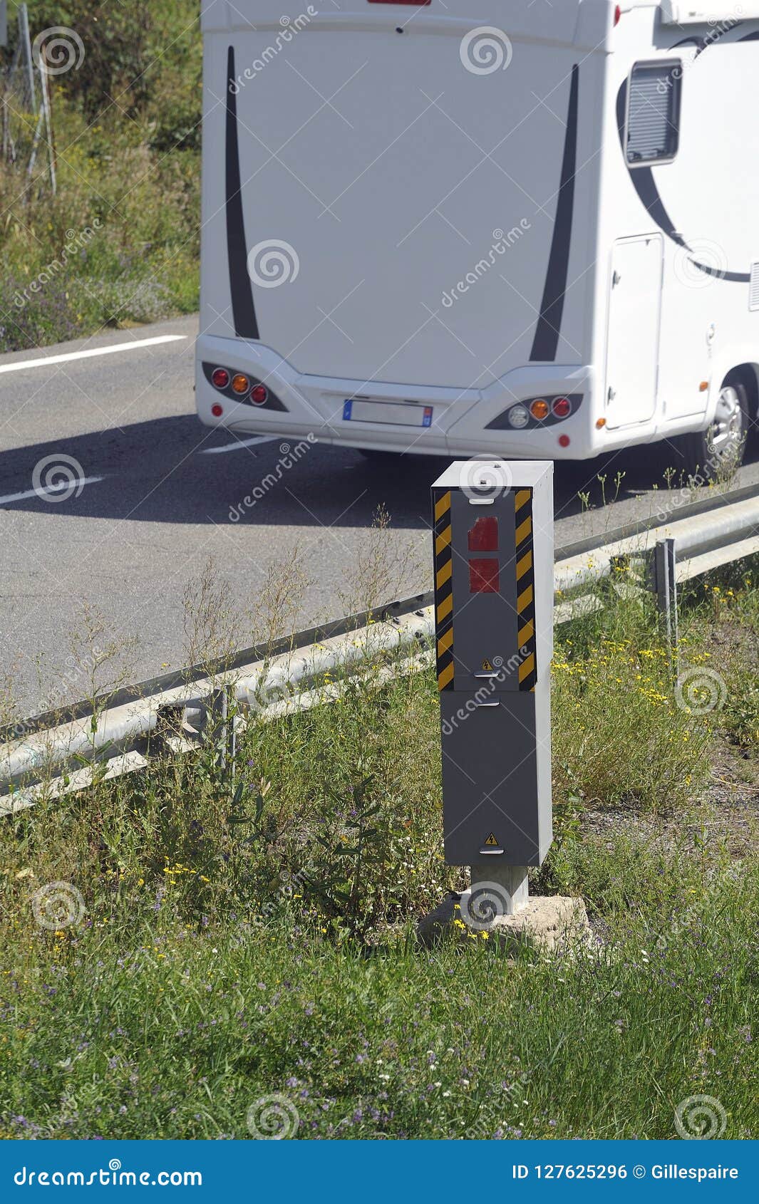 Automatic Speed Control Radar on a French Road Stock Photo - Image of ...