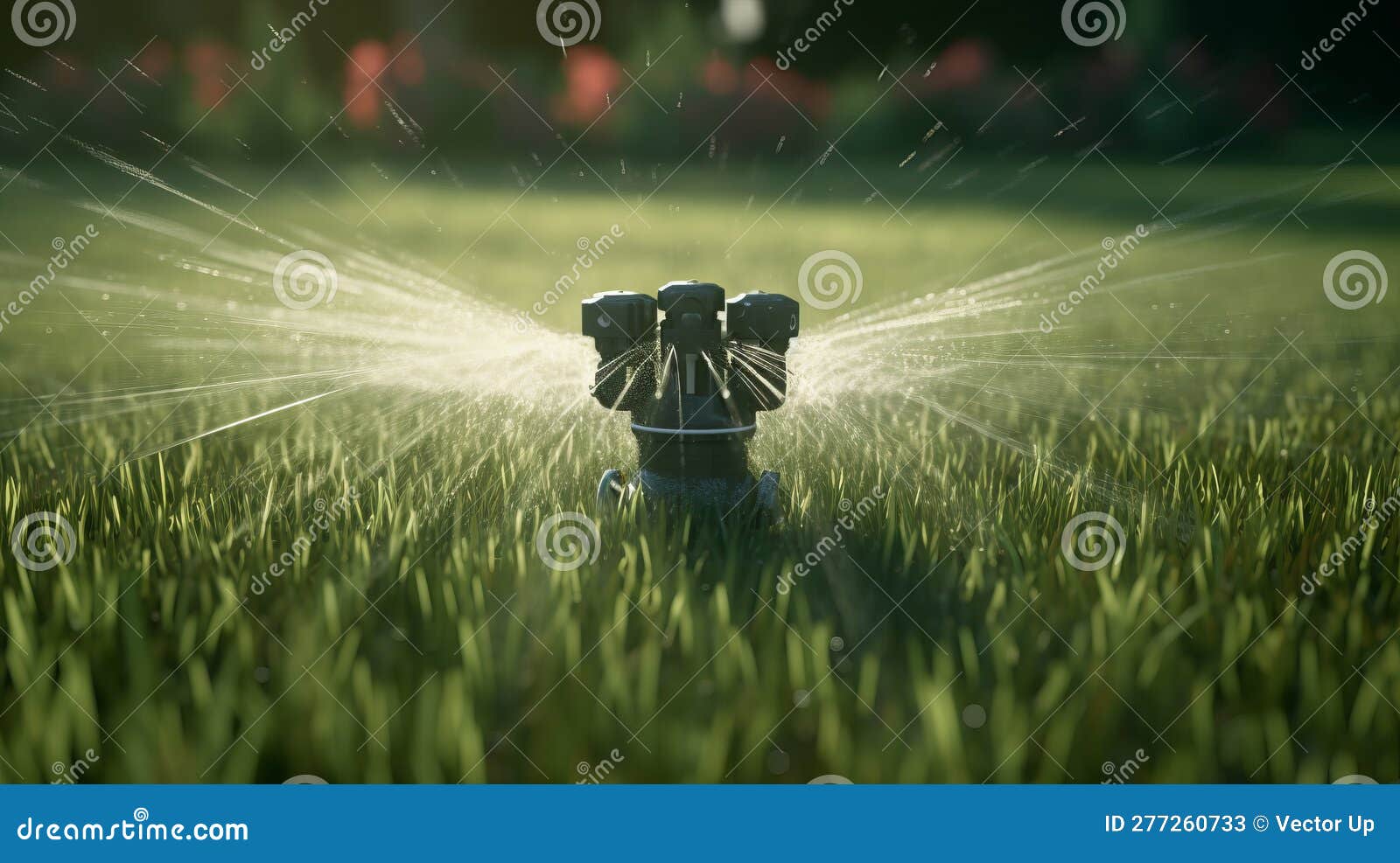 Automatic Sprinkler System Watering the Lawn. Generative AI Stock ...