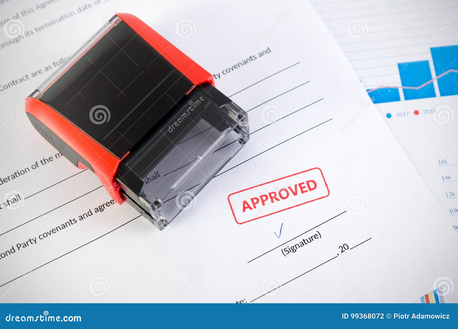Automatic Stamp on the Contract Document. Approved Agreement Stock ...