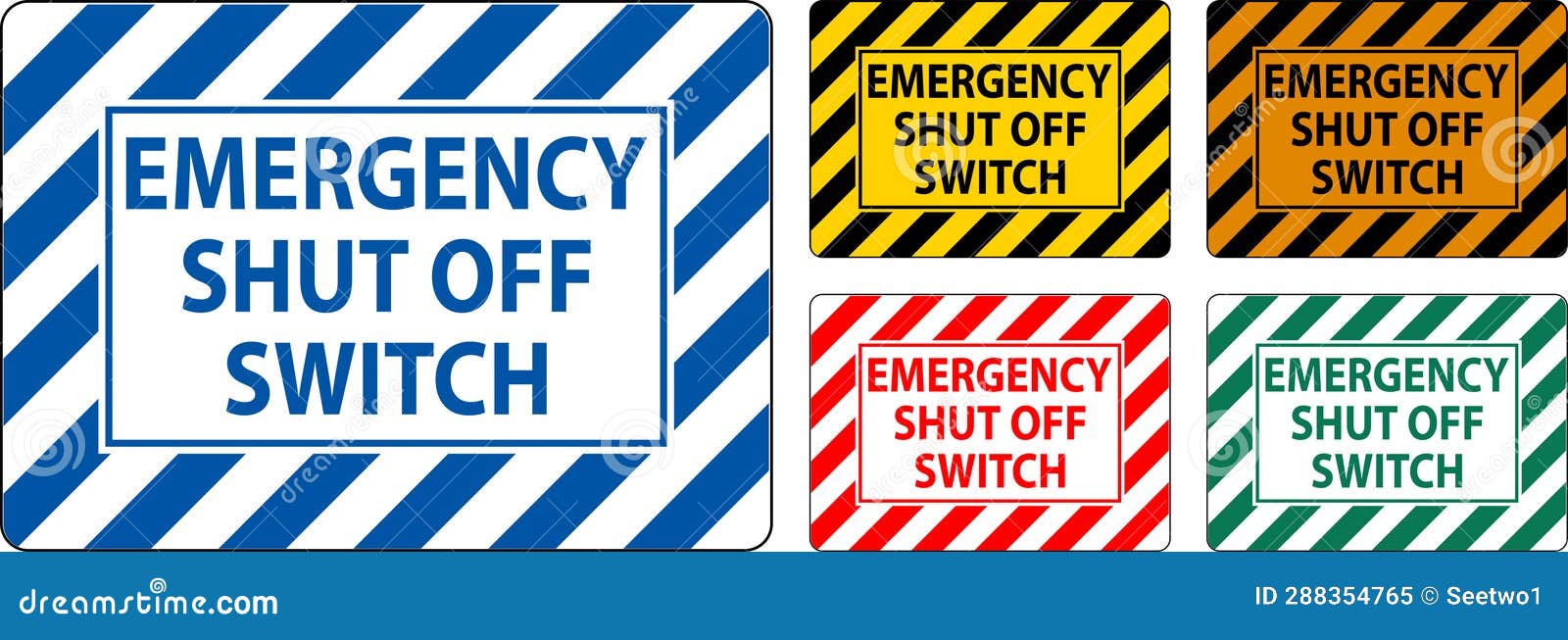 Automatic Start Hazard Sign Emergency Shut Off Switch Stock Vector ...