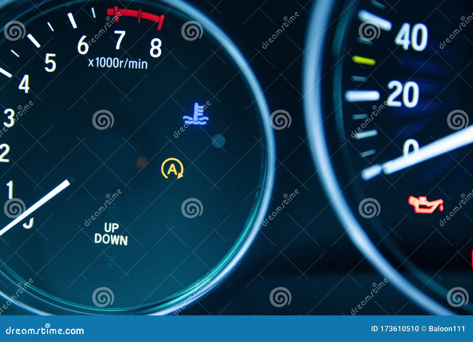 Automatic Start/stop System Light Stock Photo - Image of automotive ...