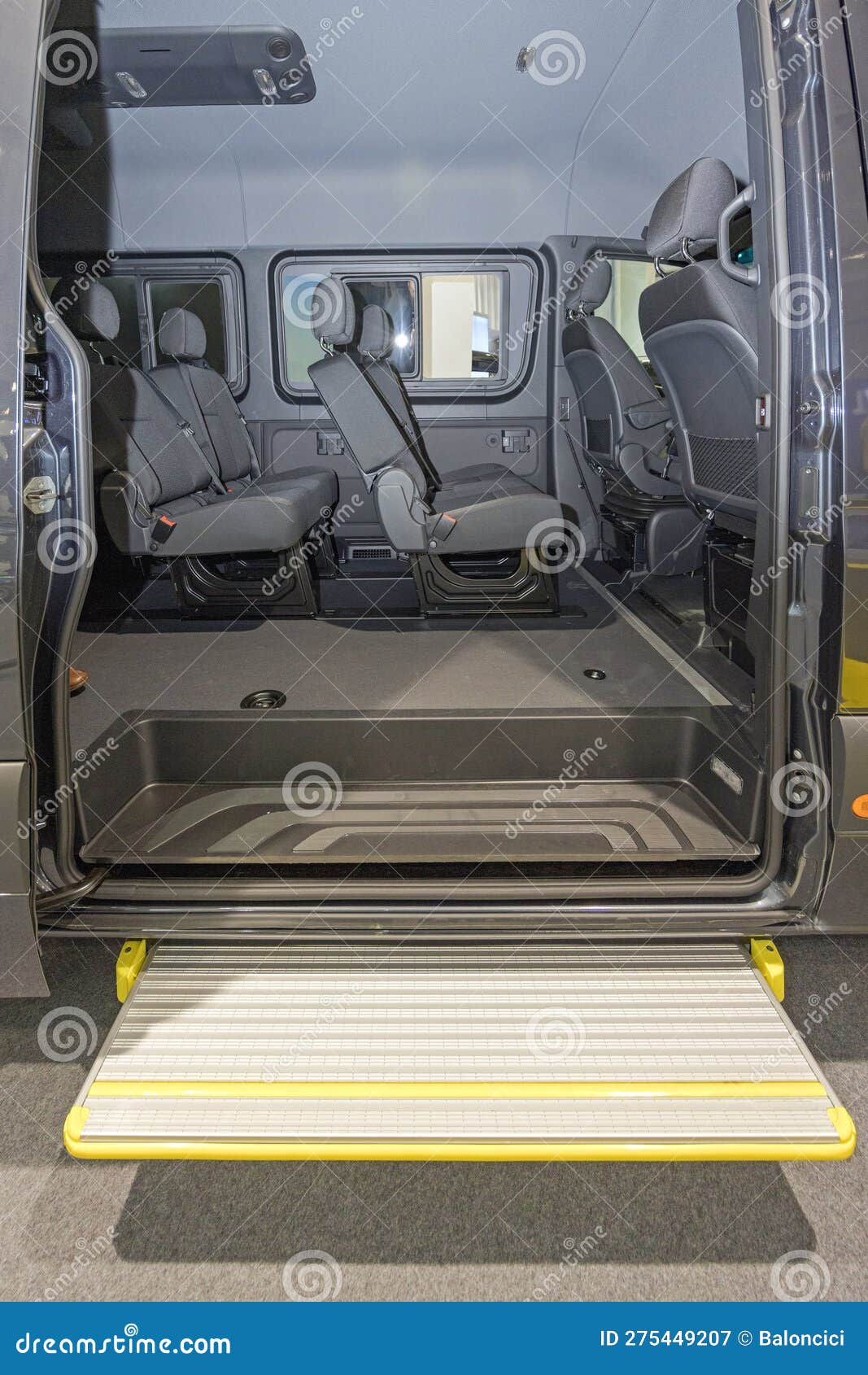 Automatic Step Mini Bus stock image. Image of passengers - 275449207