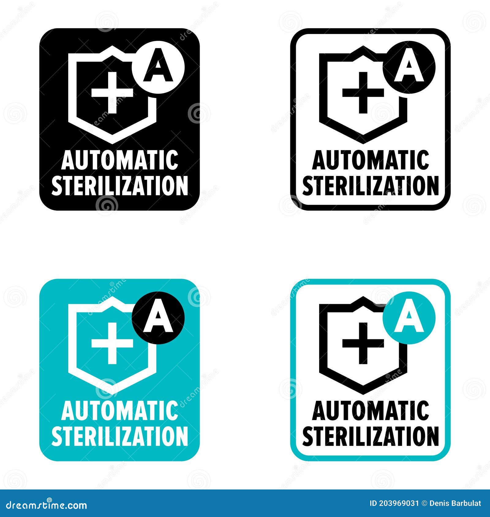 `Automatic Sterilization` Disinfection Process Information Sign Stock ...