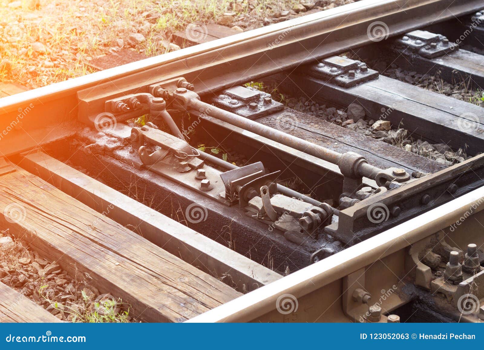 Automatic Railroad Crossing And Traffic Light.Rail Joint. Royalty-Free ...