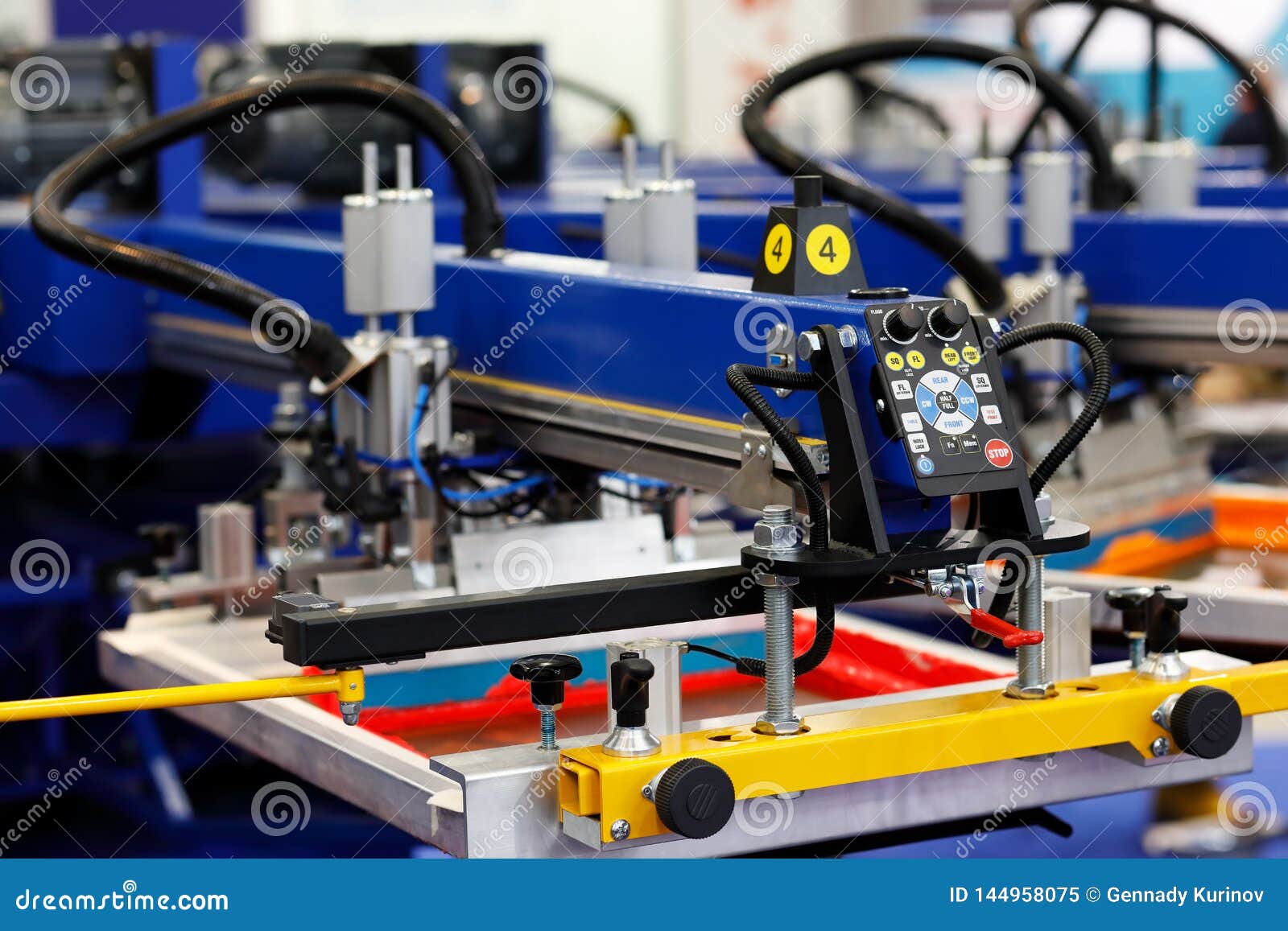 Automatic T-shirt Screen Printing Rotary Machine Stock Image - Image of ...