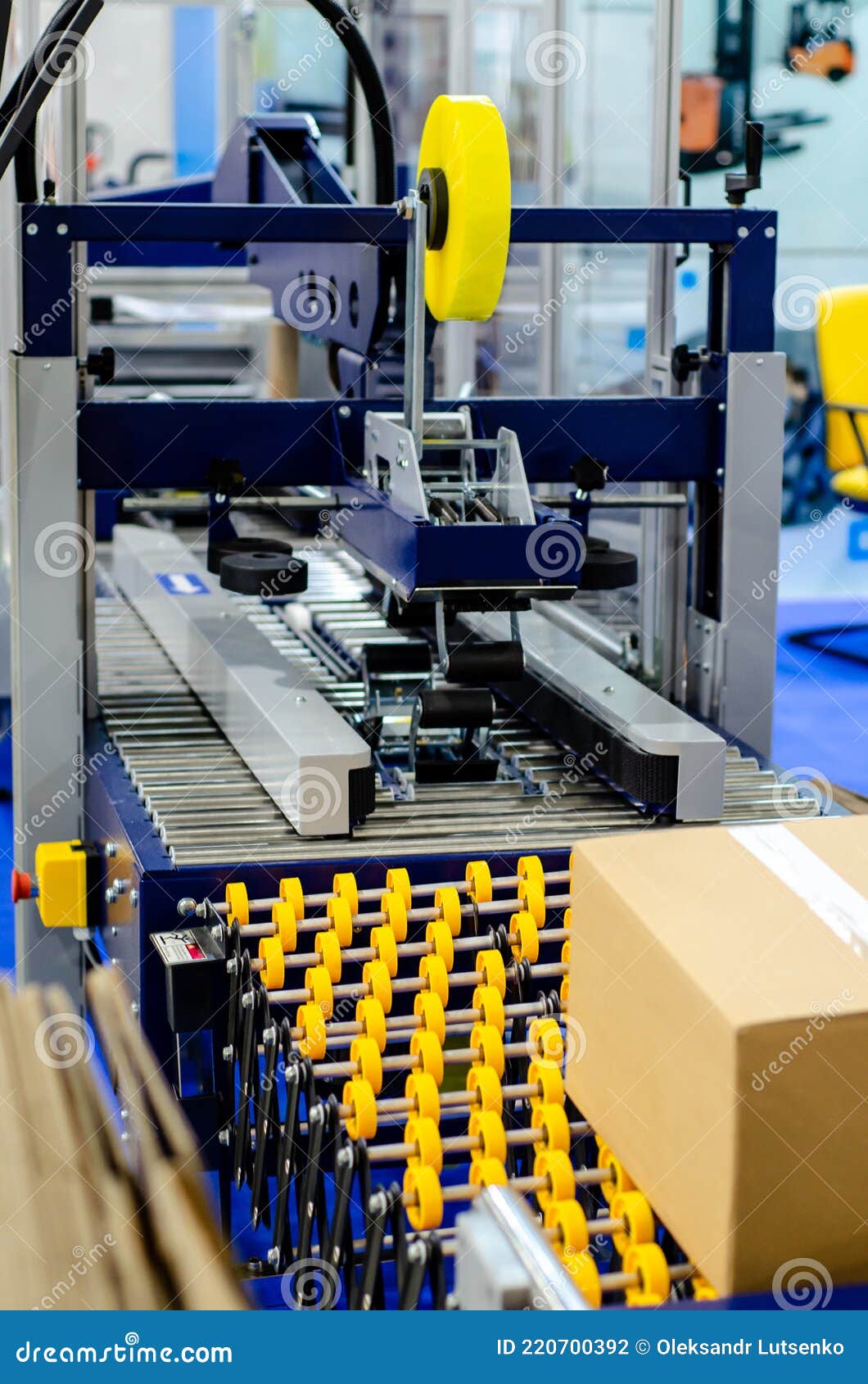 Automatic Tape Carton Sealing Machine,box Folding Machine Stock Photo ...