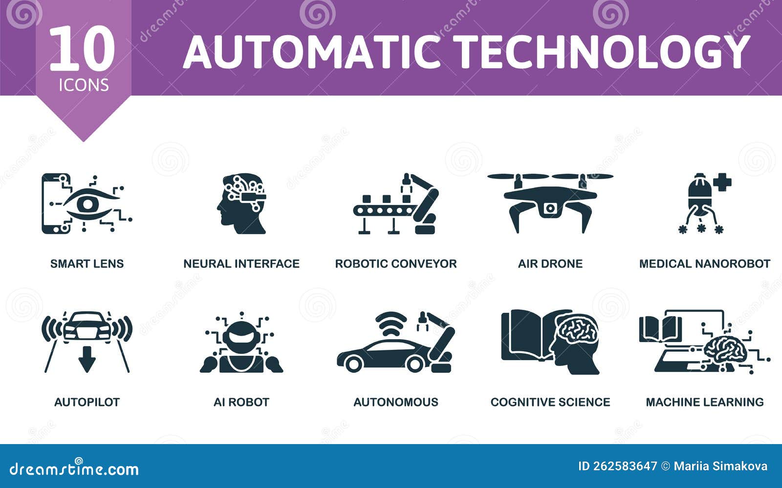 Automatic Technology Icon Set. Monochrome Simple Automatic Technology ... Automatic Technology Icon Set. Monochrome Simple Automatic Technology ...