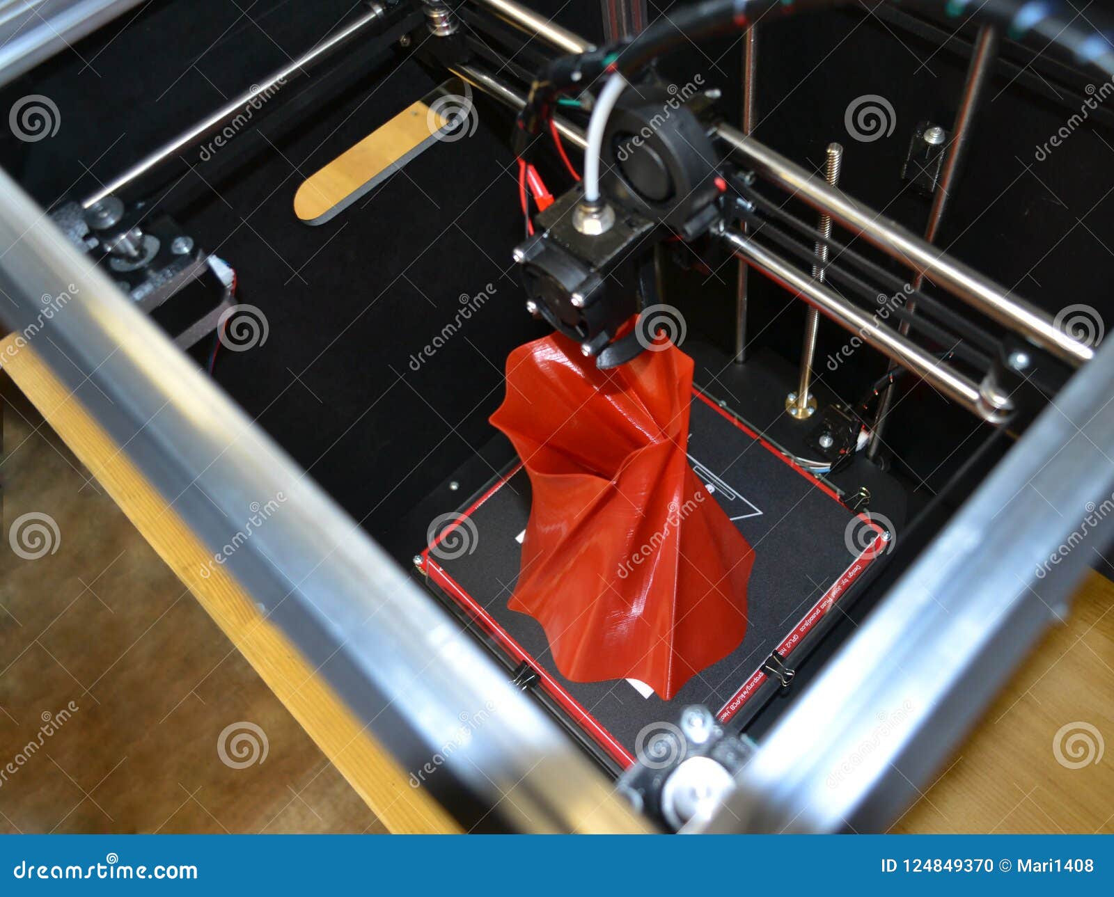 Automatic Three Dimensional 3d Printer Performs Plastic. Stock Photo ...