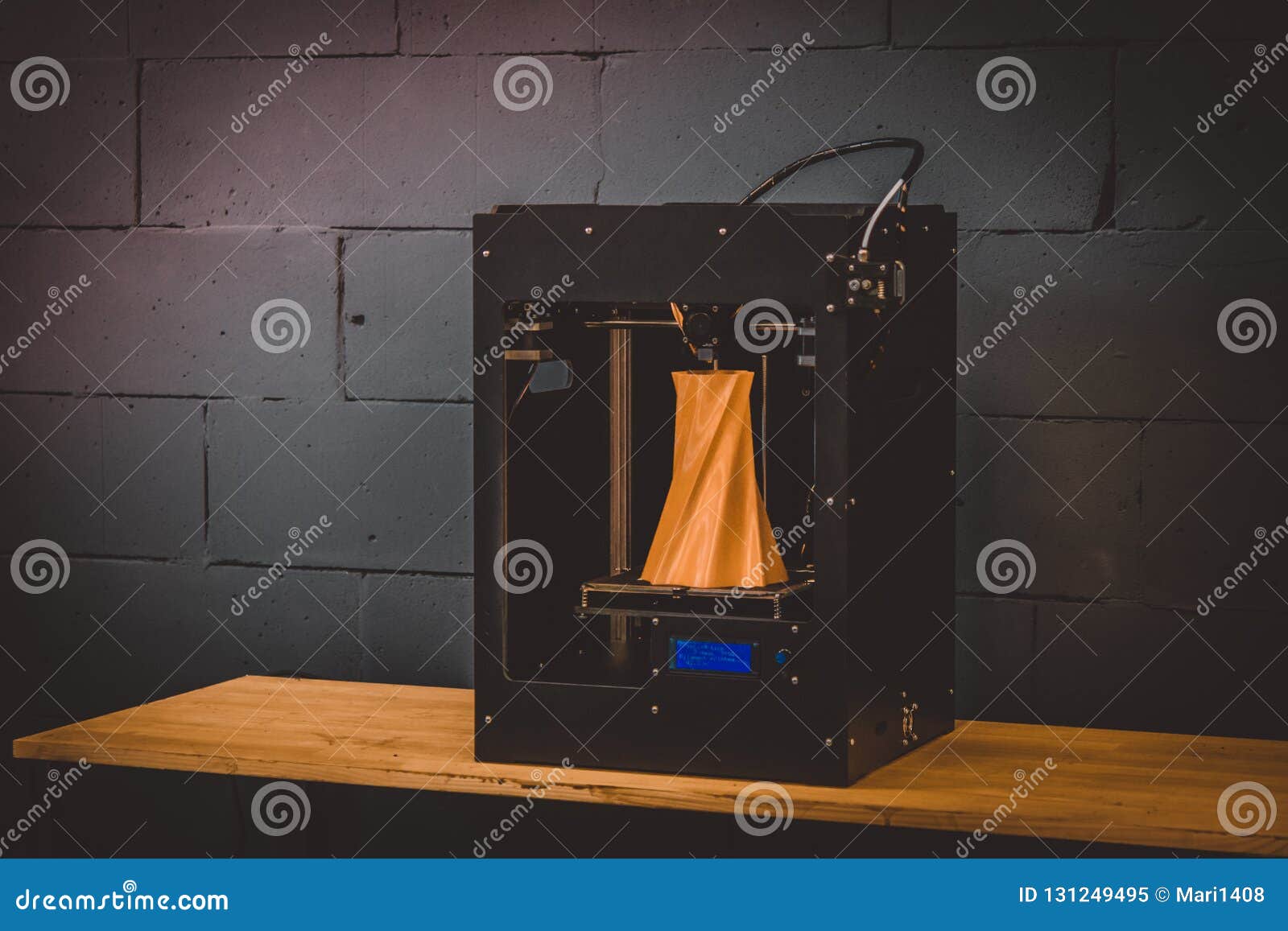 Automatic Three Dimensional 3d Printer Performs Plastic. Stock Image ...