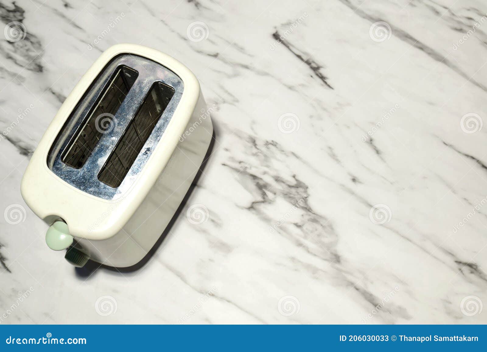 Automatic Toaster on the Table Stock Image - Image of bread, table ...