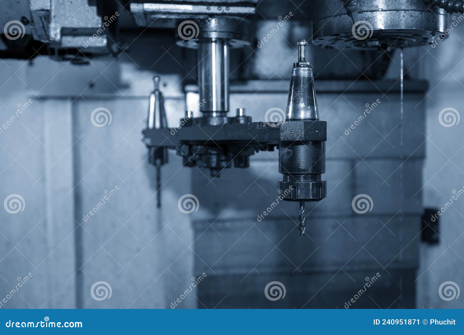 The Automatic Tool Change ATC Operation with Swing Arm Stock Image ...