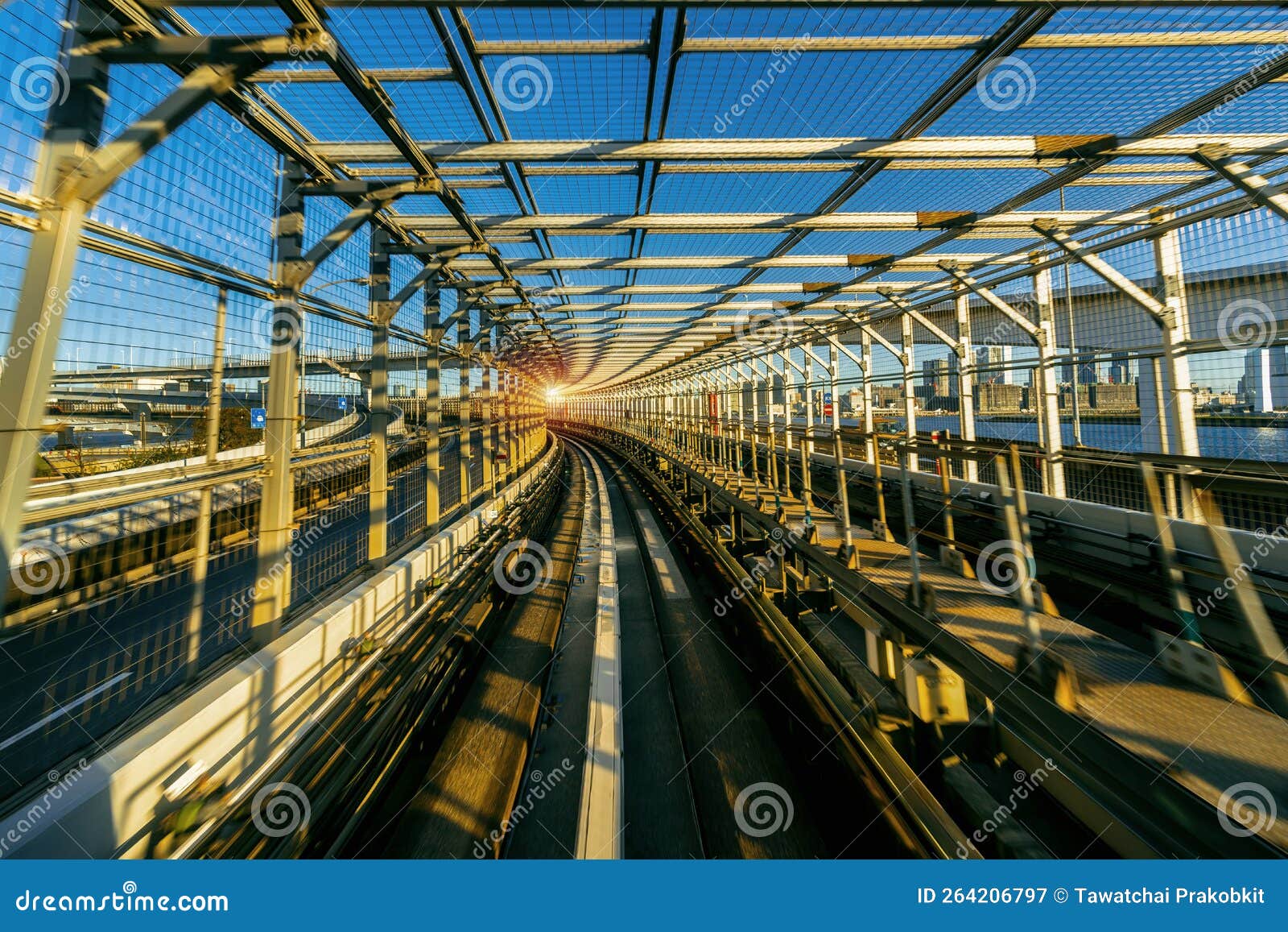 Automatic Train Moving in Tunnel, Tokyo in Japan Stock Image - Image of ...