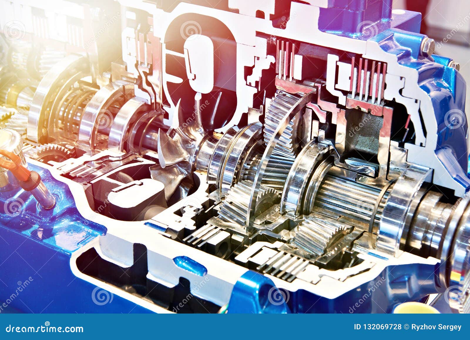 Automatic Transmission in Section Stock Photo - Image of machine, gears ...