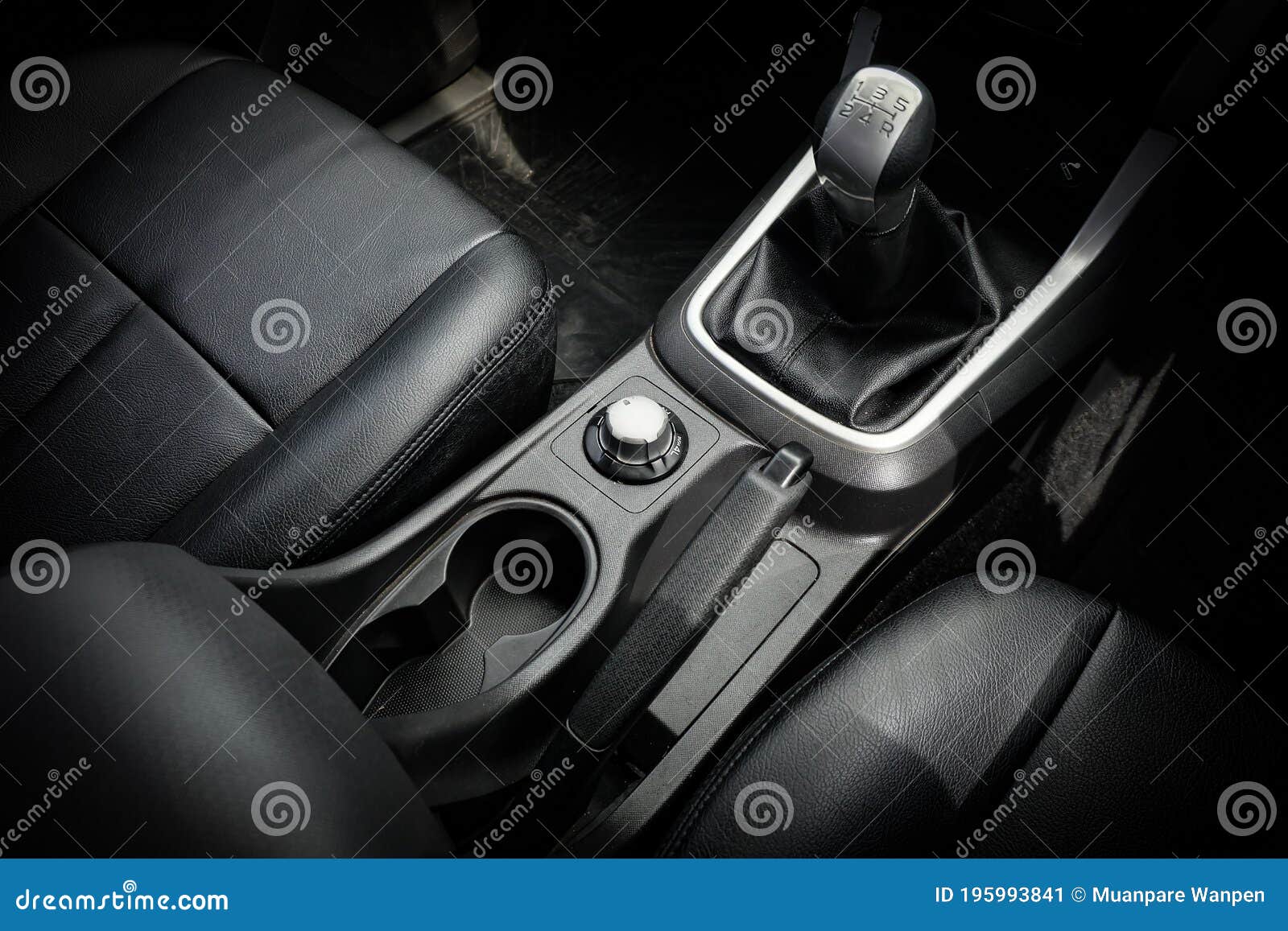 Automatic Transmission Shift Selector in the Car Interior. Closeup a ...