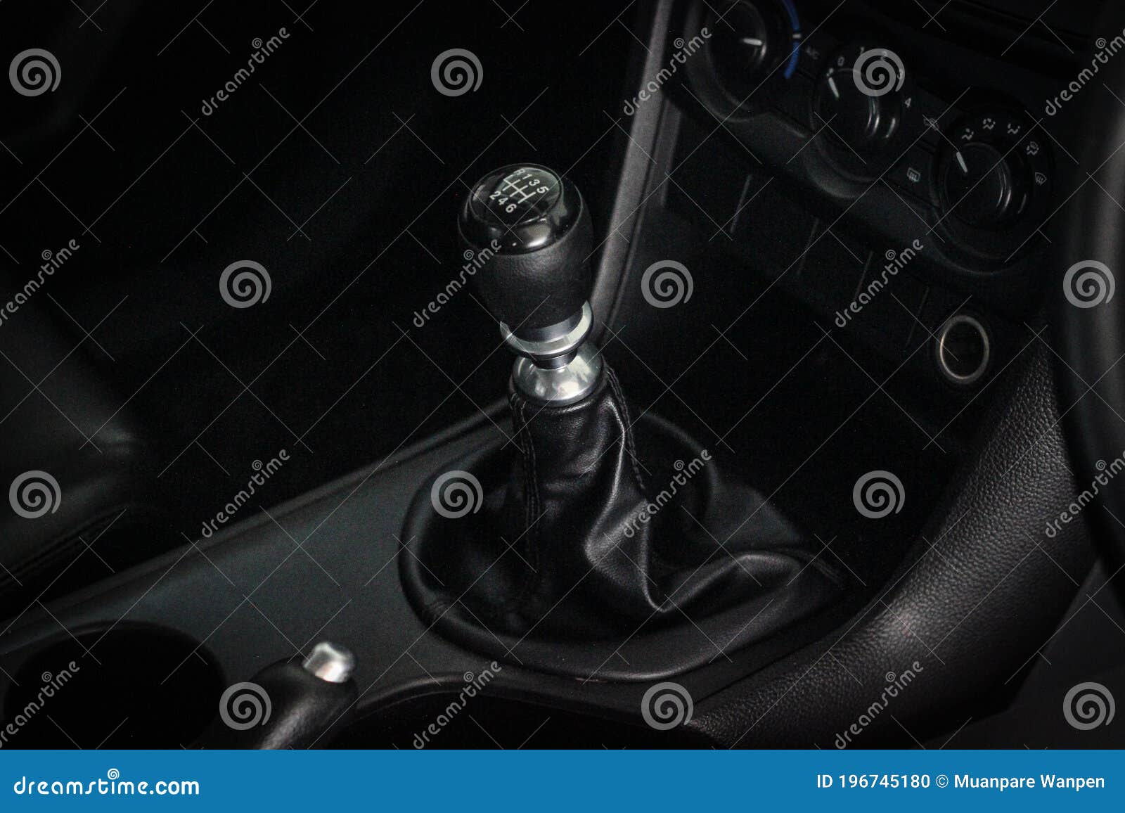 Automatic Transmission Shift Selector in the Car Interior. Closeup a ...
