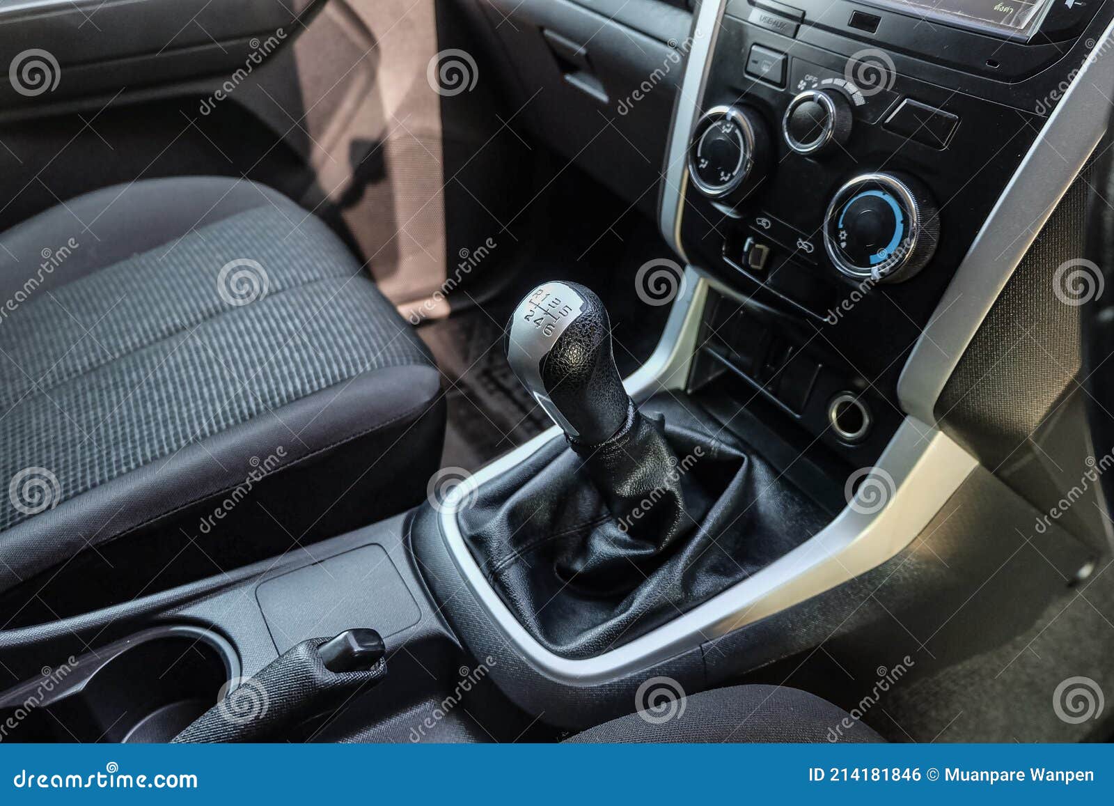 Automatic Transmission Shift Selector in the Car Interior. Closeup a ...