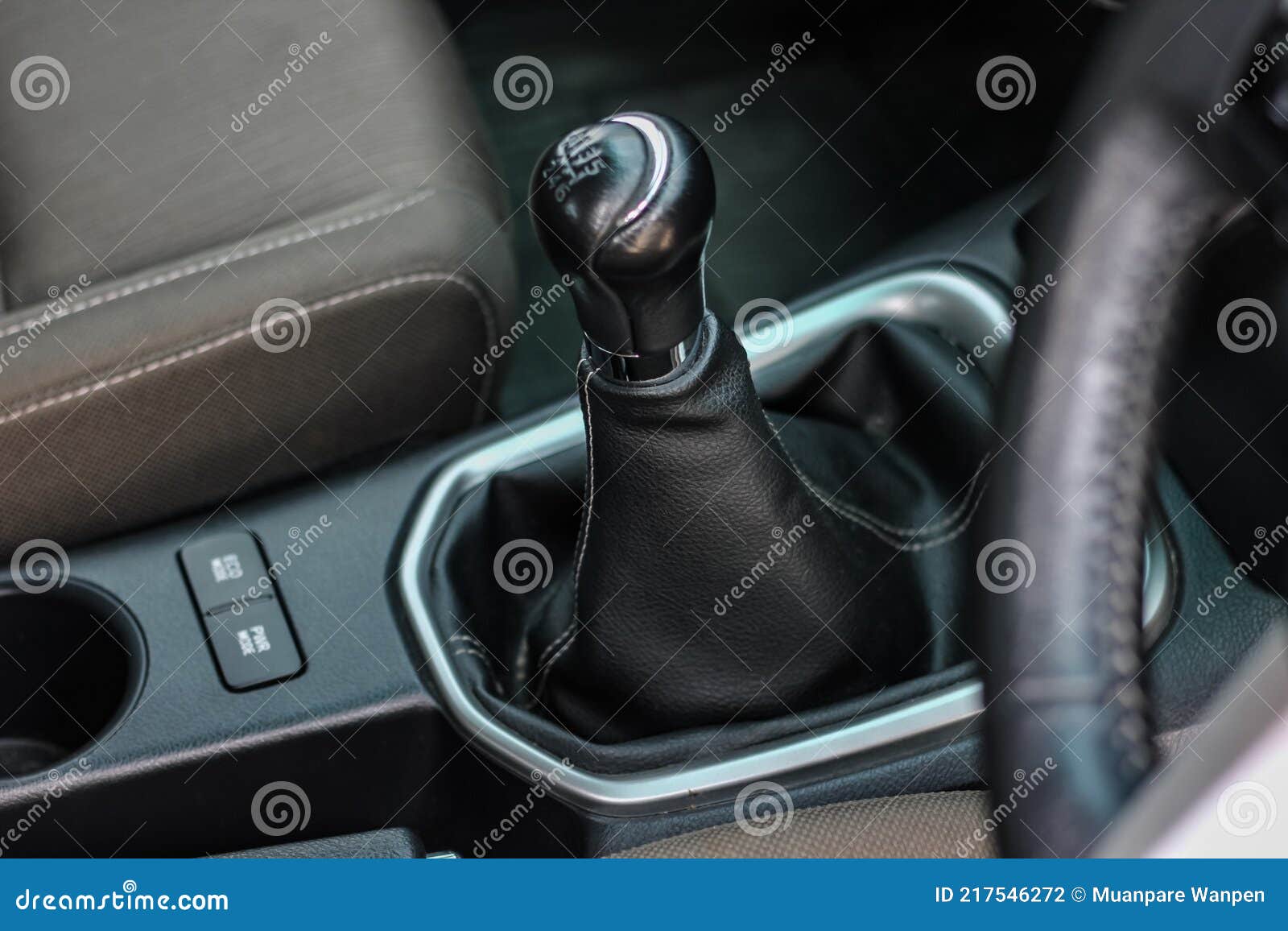 Automatic Transmission Shift Selector in the Car Interior. Closeup a ...