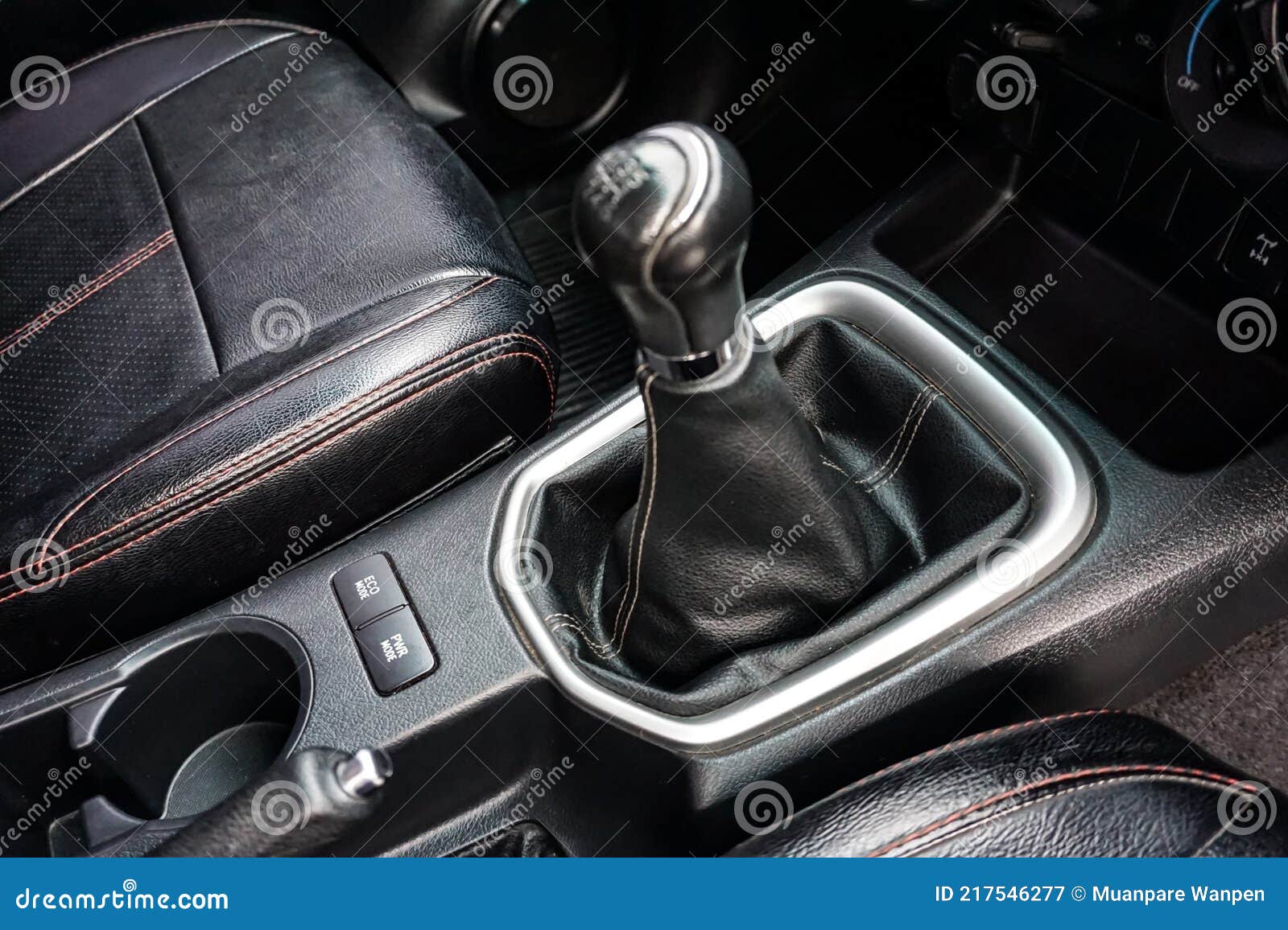 Automatic Transmission Shift Selector in the Car Interior. Closeup a ...