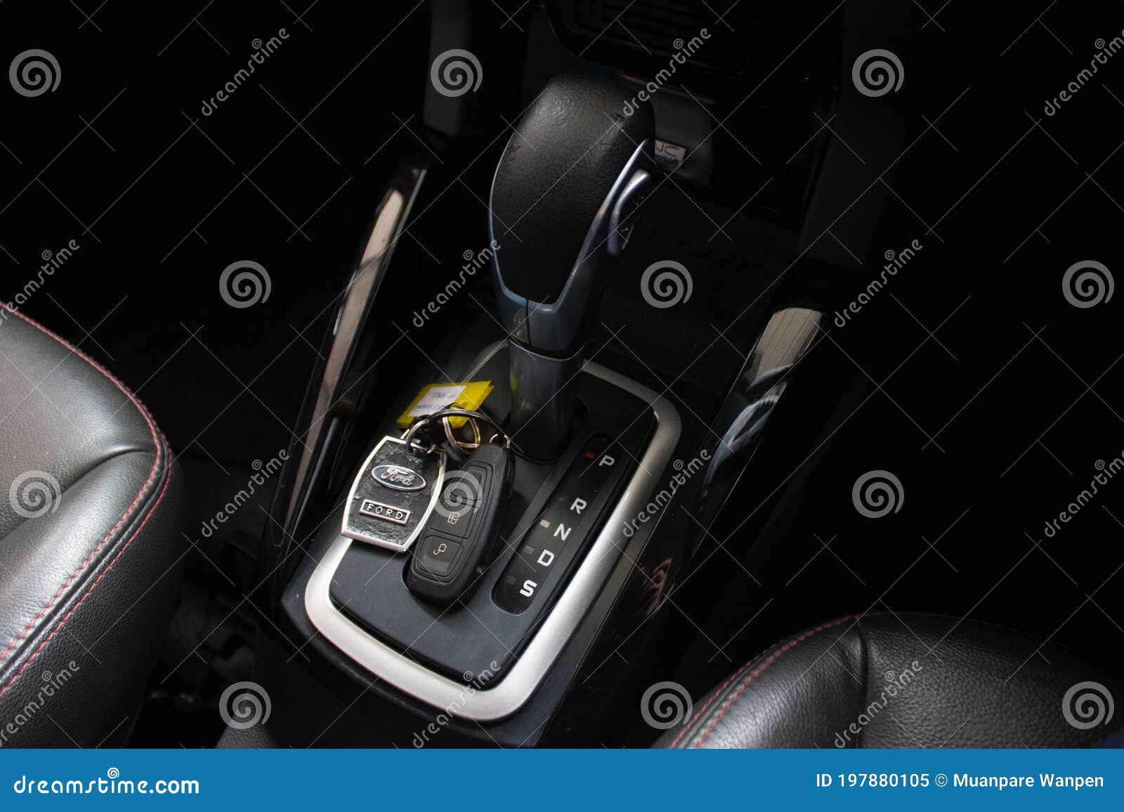 Automatic Transmission Shift Selector in the Car Interior. Closeup a ...