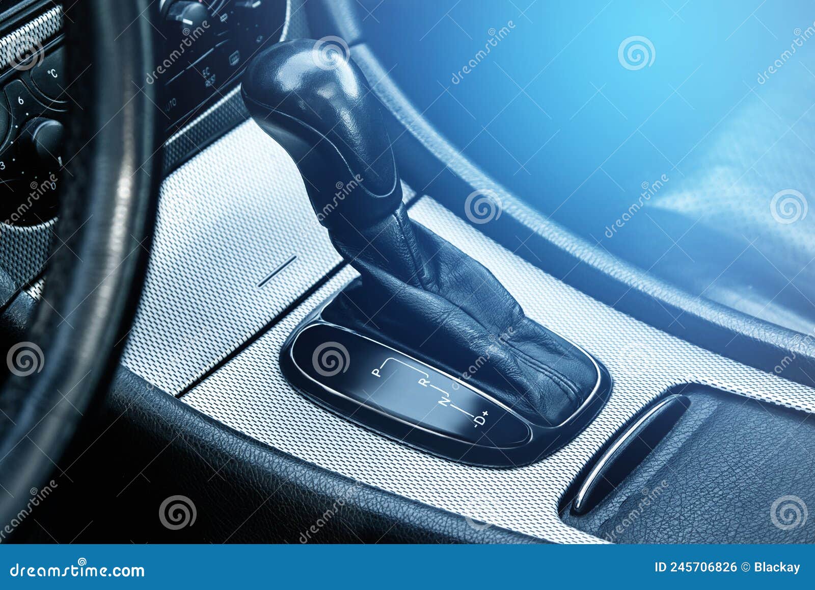 Automatic Transmission Shifter in Inside Modern Car Stock Photo - Image ...
