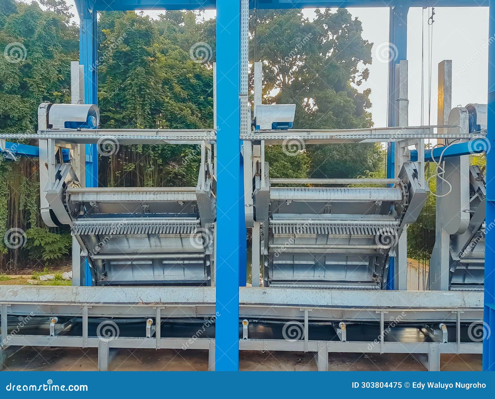 Automatic trash rake stock image. Image of detail, river - 303804475