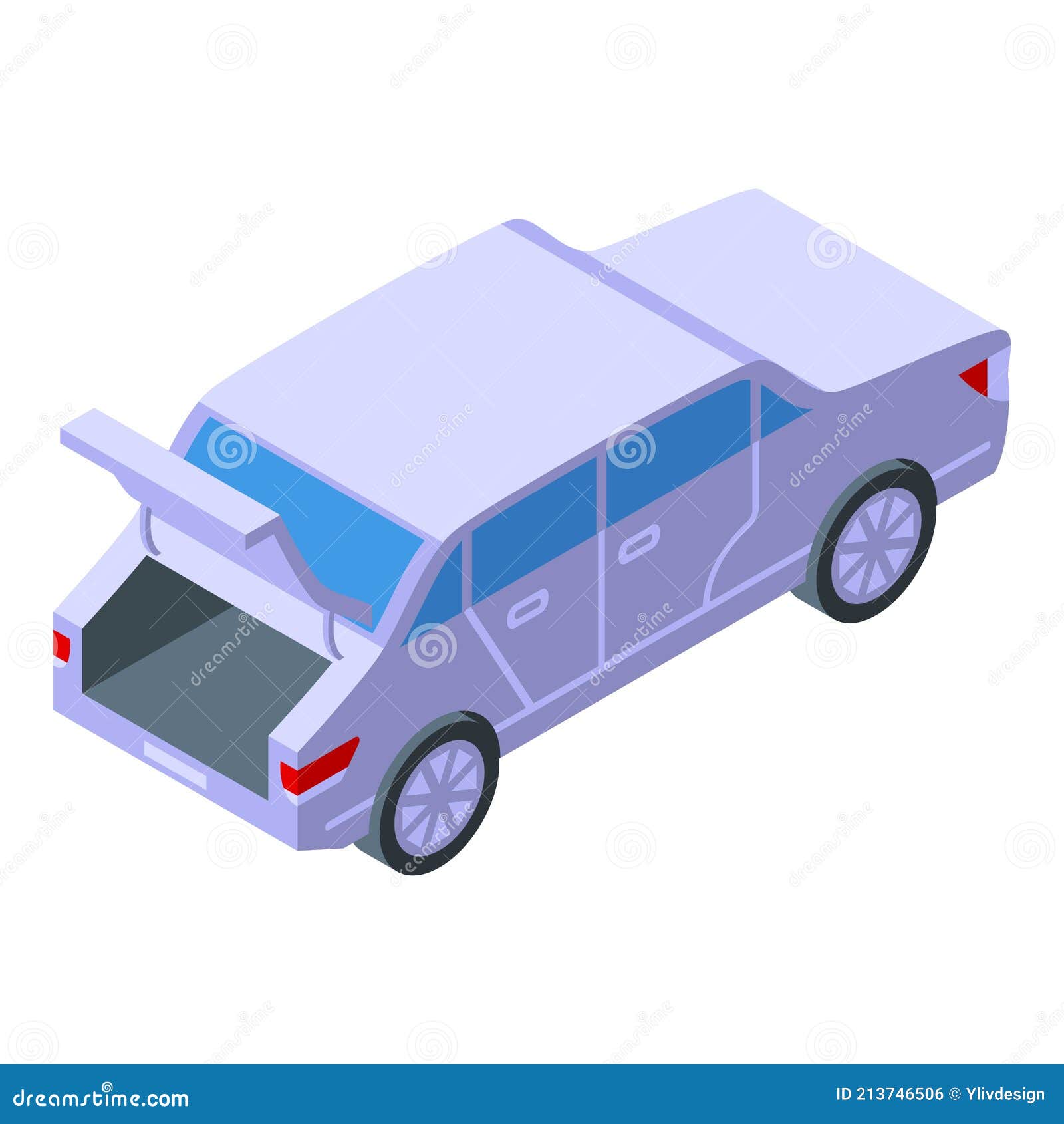 Automatic Trunk Car Icon, Isometric Style Stock Vector - Illustration ...