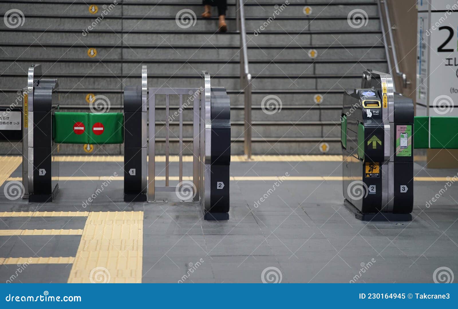 Automatic turnstile stock image. Image of trains, view - 230164945