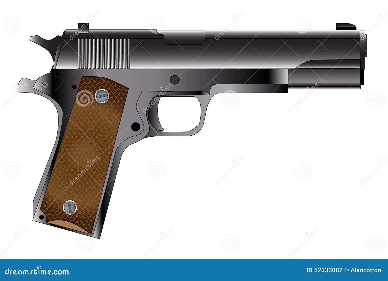 45 Automatic stock illustration. Illustration of caliber - 52333082