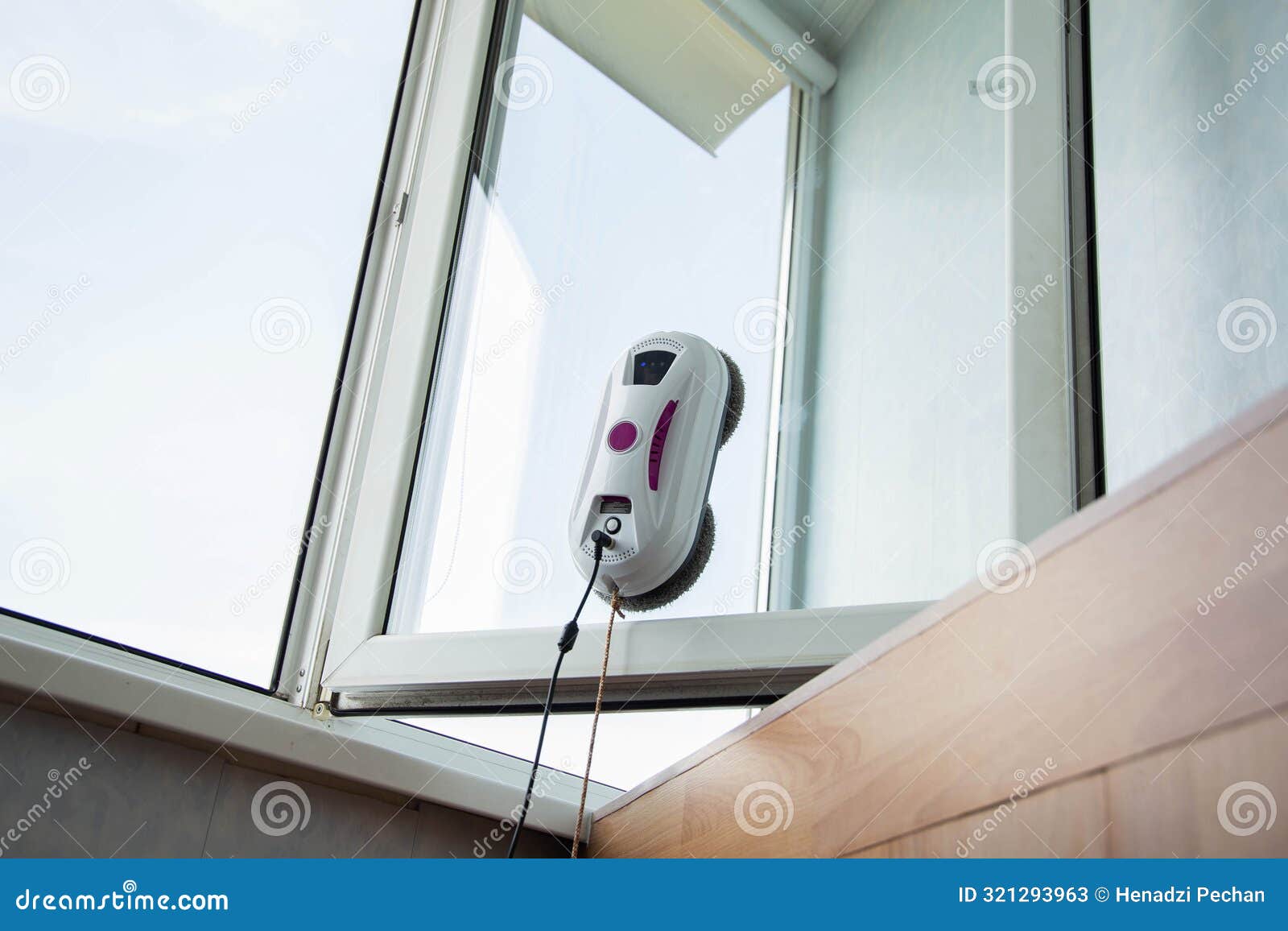 Automatic Vacuum Robot Window Cleaner Washes Glass in the Apartment ...