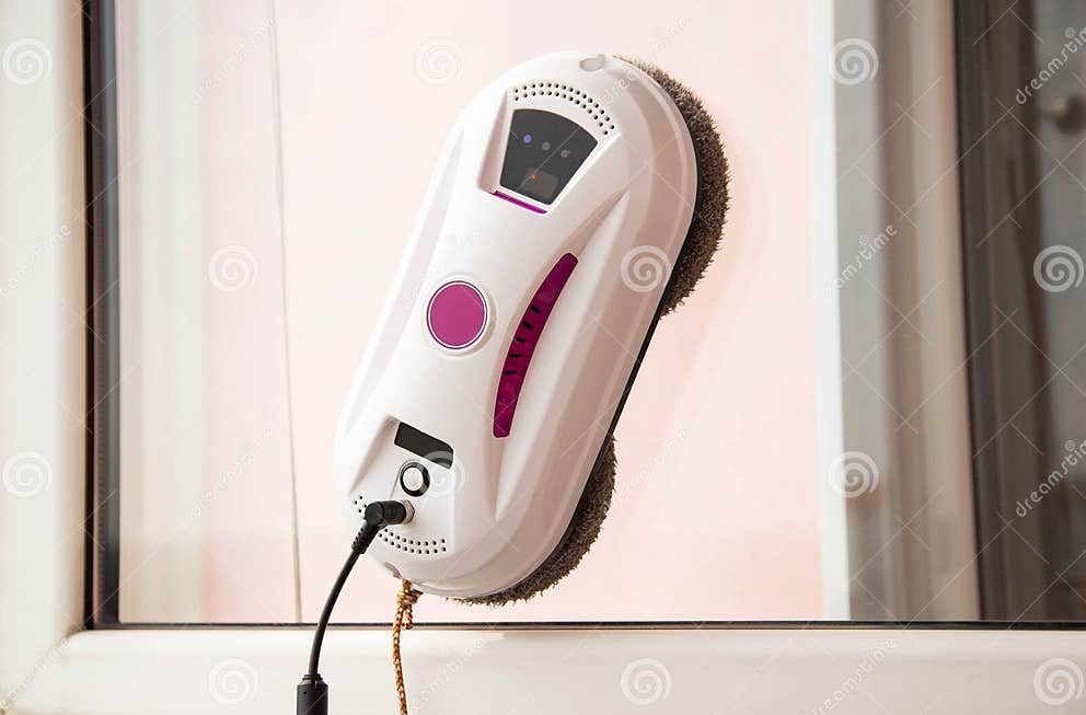 Automatic Vacuum Robot Window Washer Washes Glass from Dirt. Modern ...
