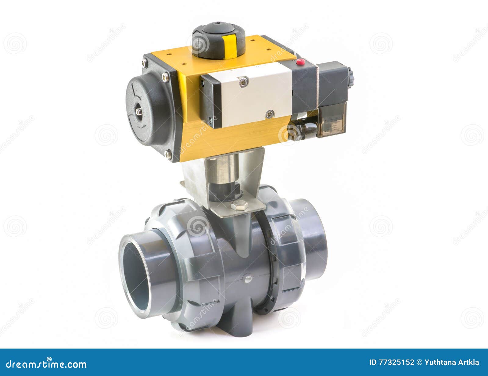 Automatic Valve For Opening The Pipeline Shutter. Pneumatic Equipment ...