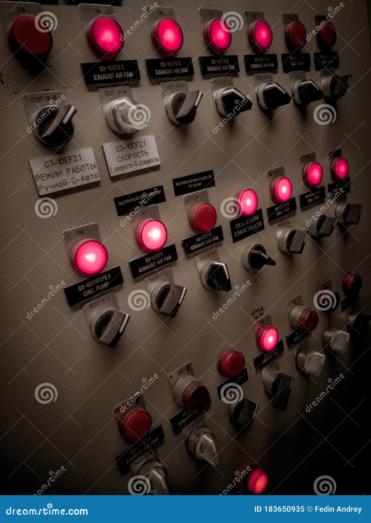 Automatic Ventilation Control Panel. Stock Image - Image of electric ...