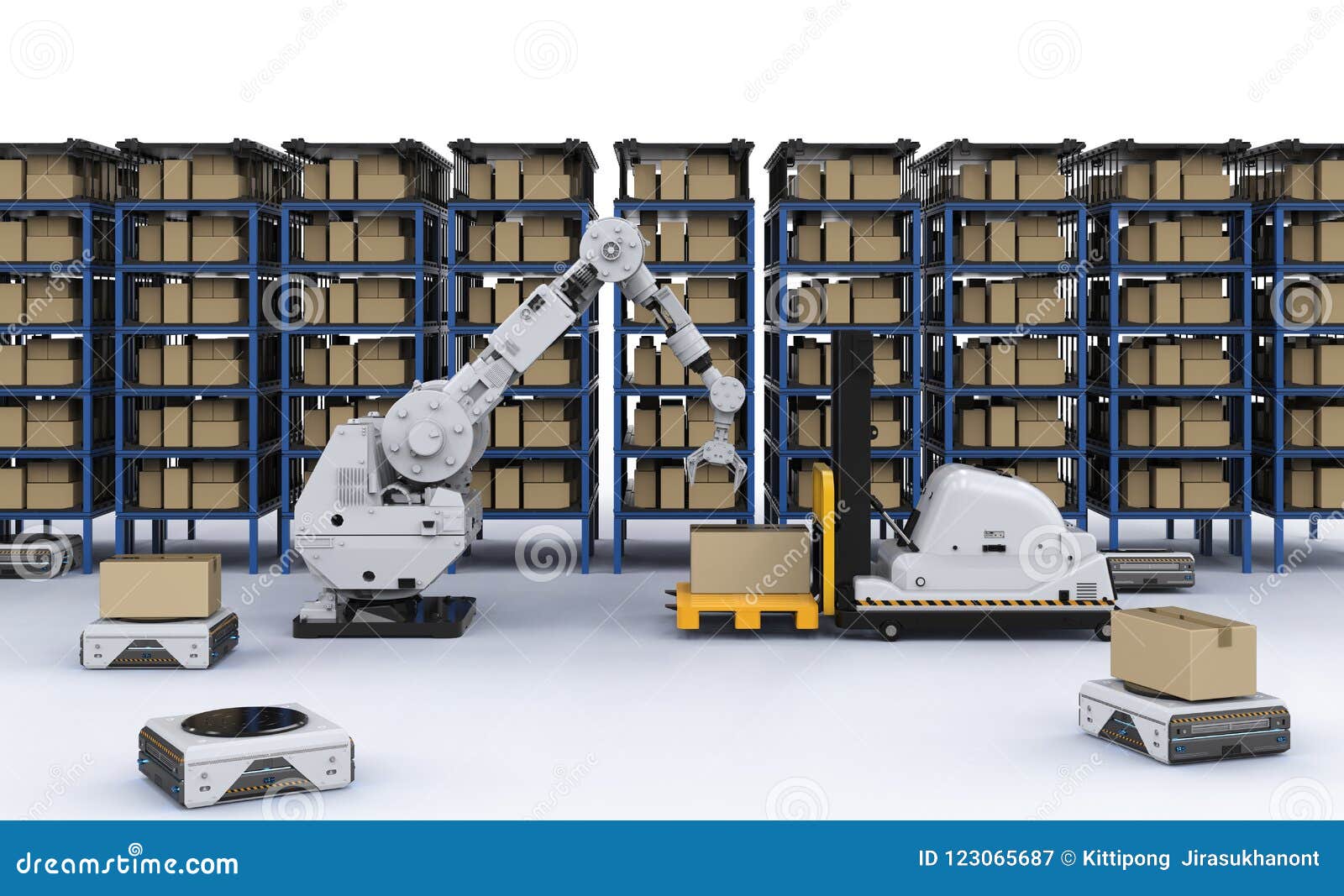 Automatic Warehouse Concept Stock Illustration - Illustration of ...