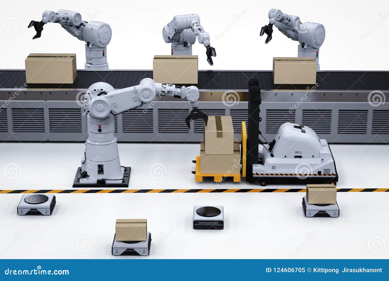 Automatic Warehouse Concept Stock Illustration - Illustration of ...