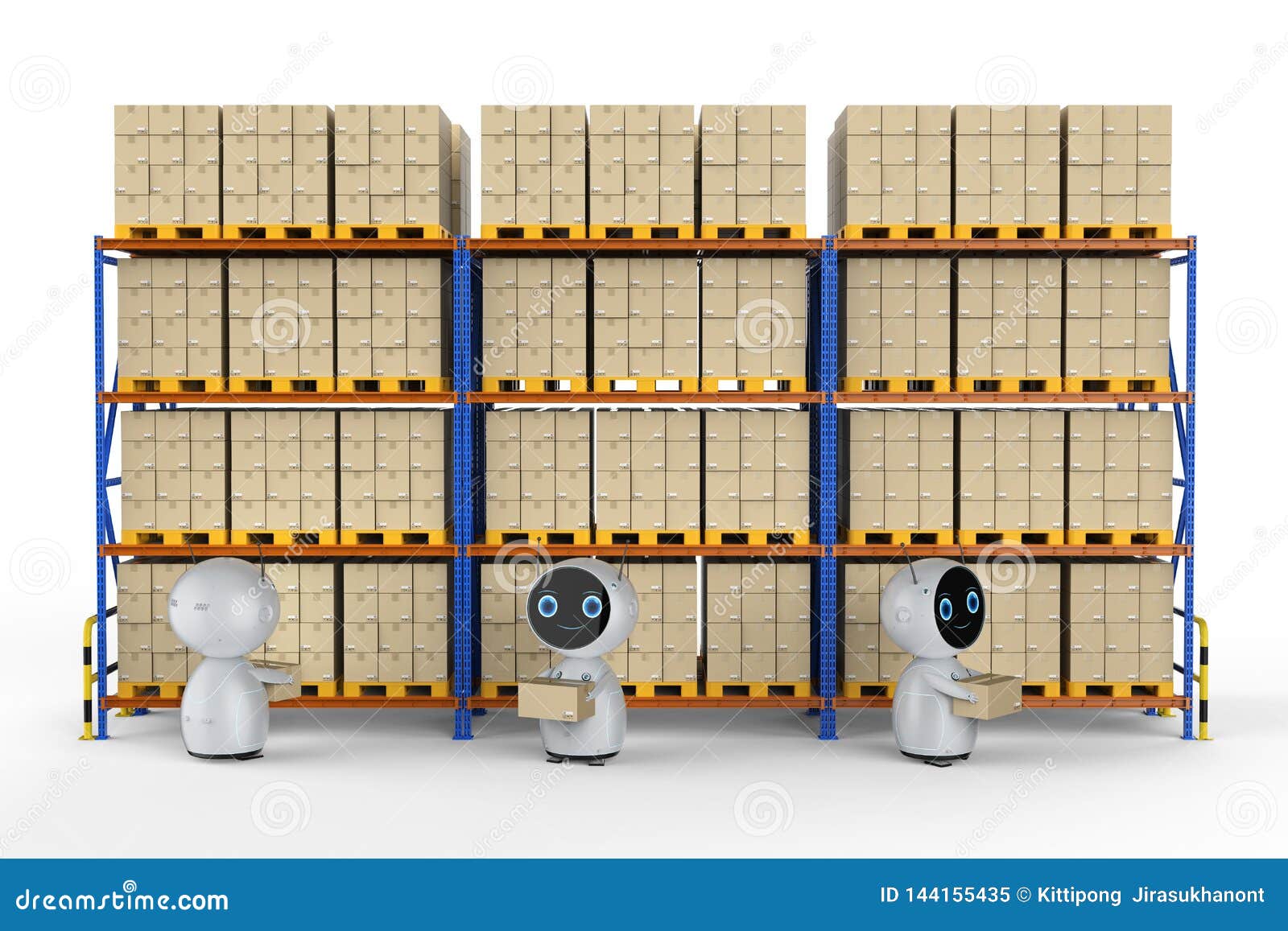 Automatic Warehouse Concept Stock Illustration - Illustration of ...