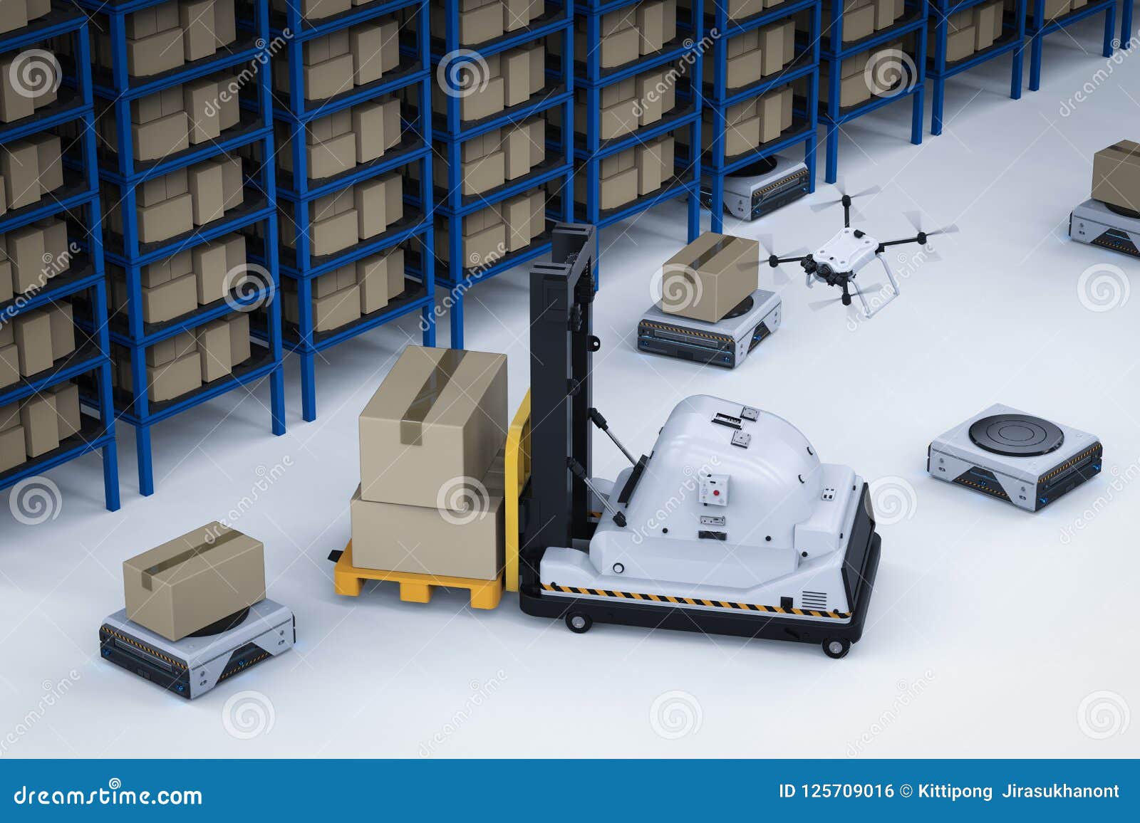 Automatic Warehouse Concept Stock Illustration - Illustration of ...