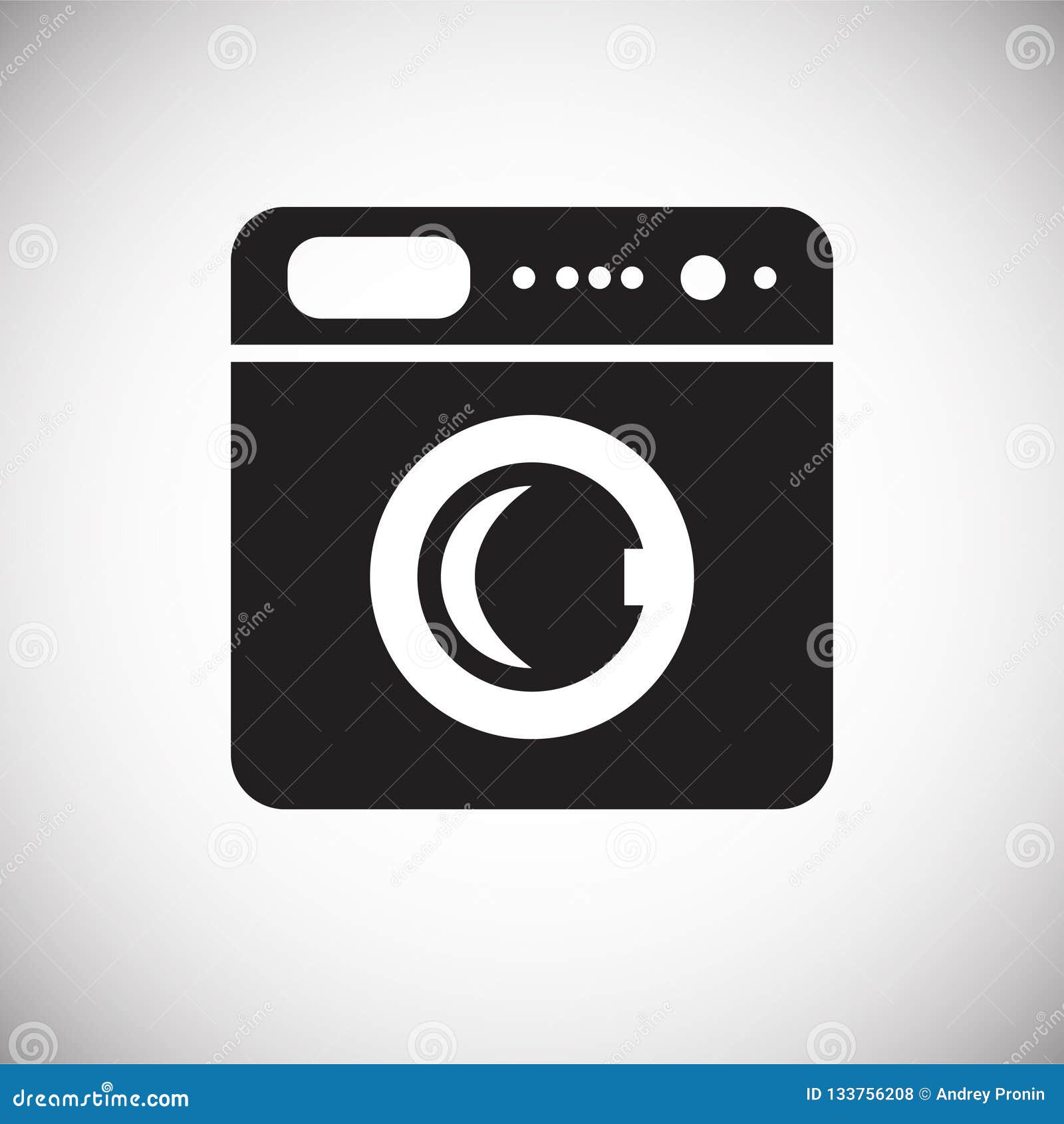 Automatic Washing Machine Icon on White Background for Graphic and Web ...