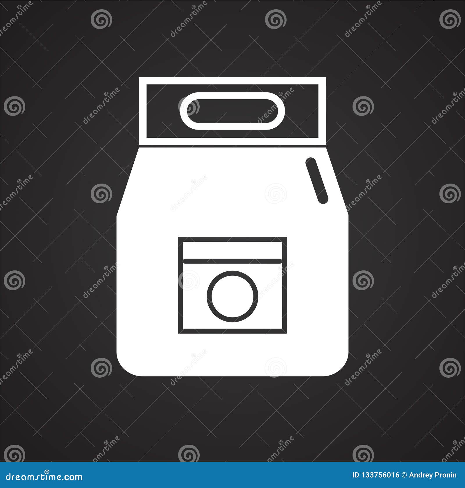 Automatic Washing Machine Powder Icon on White Background for Graphic ...