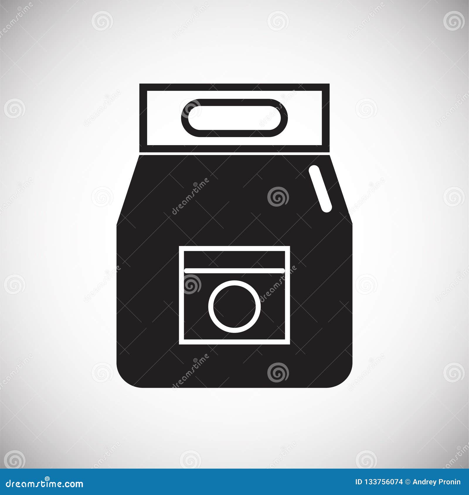 Automatic Washing Machine Powder Icon on White Background for Graphic ...