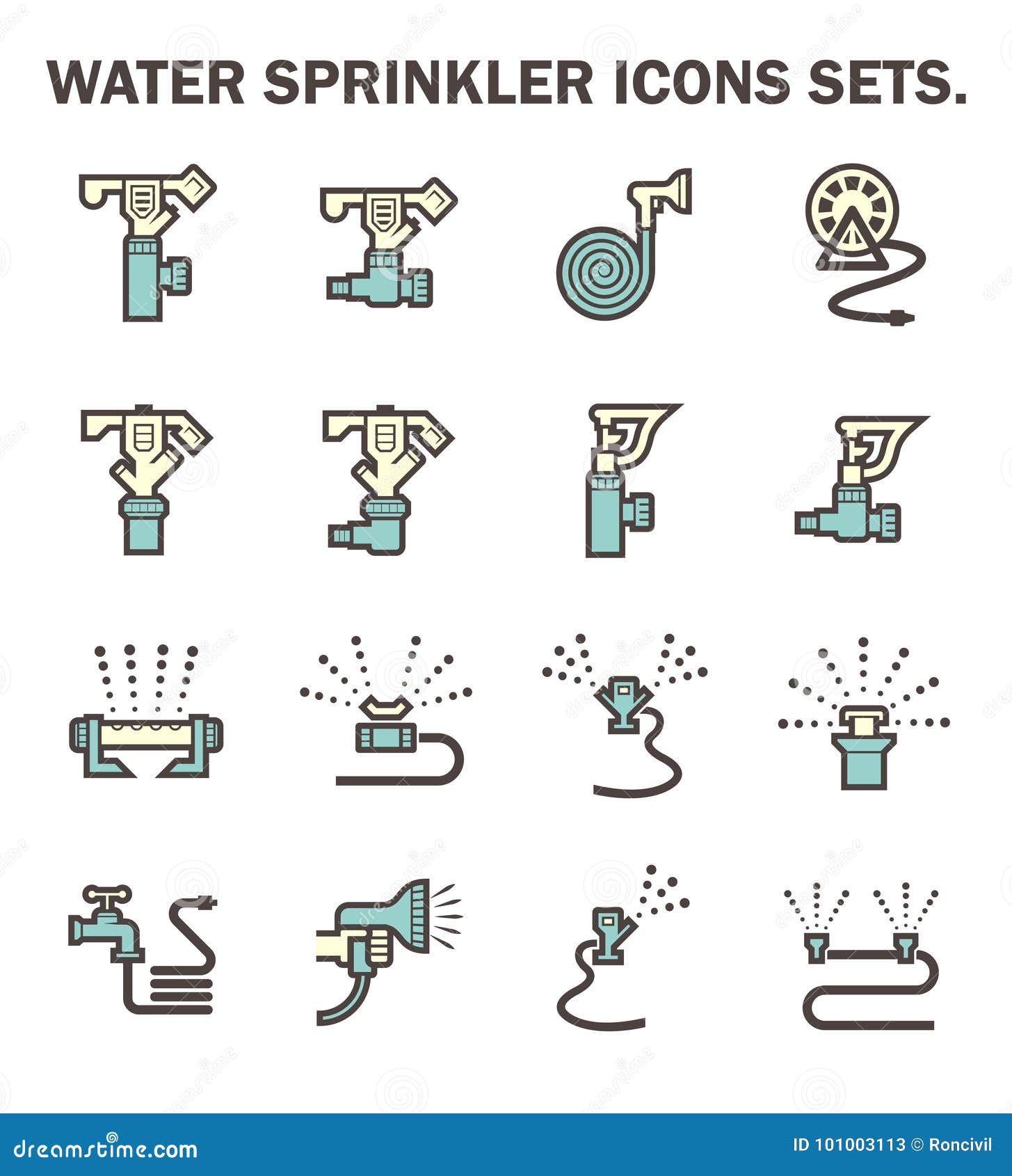 Sprinkler vector icon stock vector. Illustration of sets - 101003113
